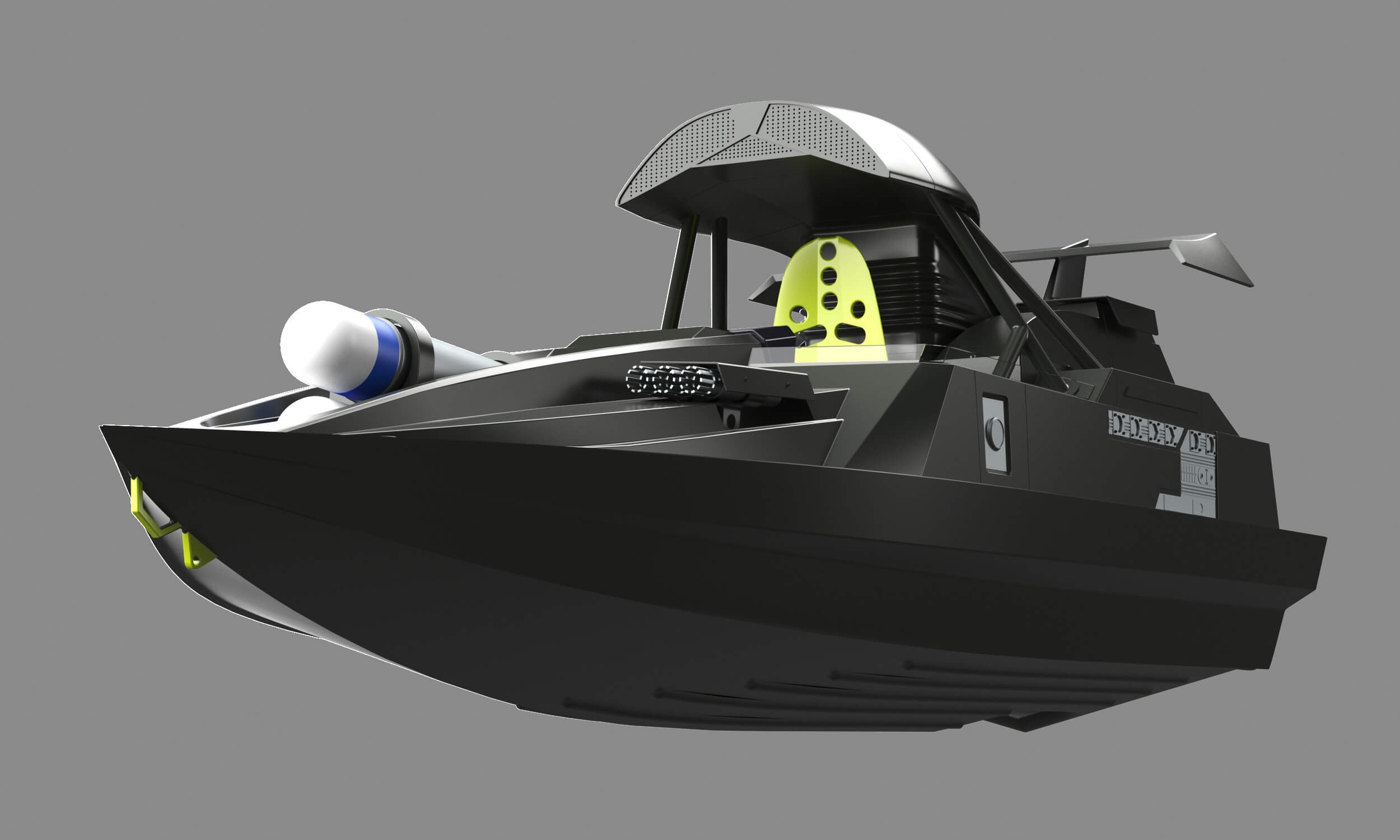 Armed Combat Boat - 3D Model by DennyCG