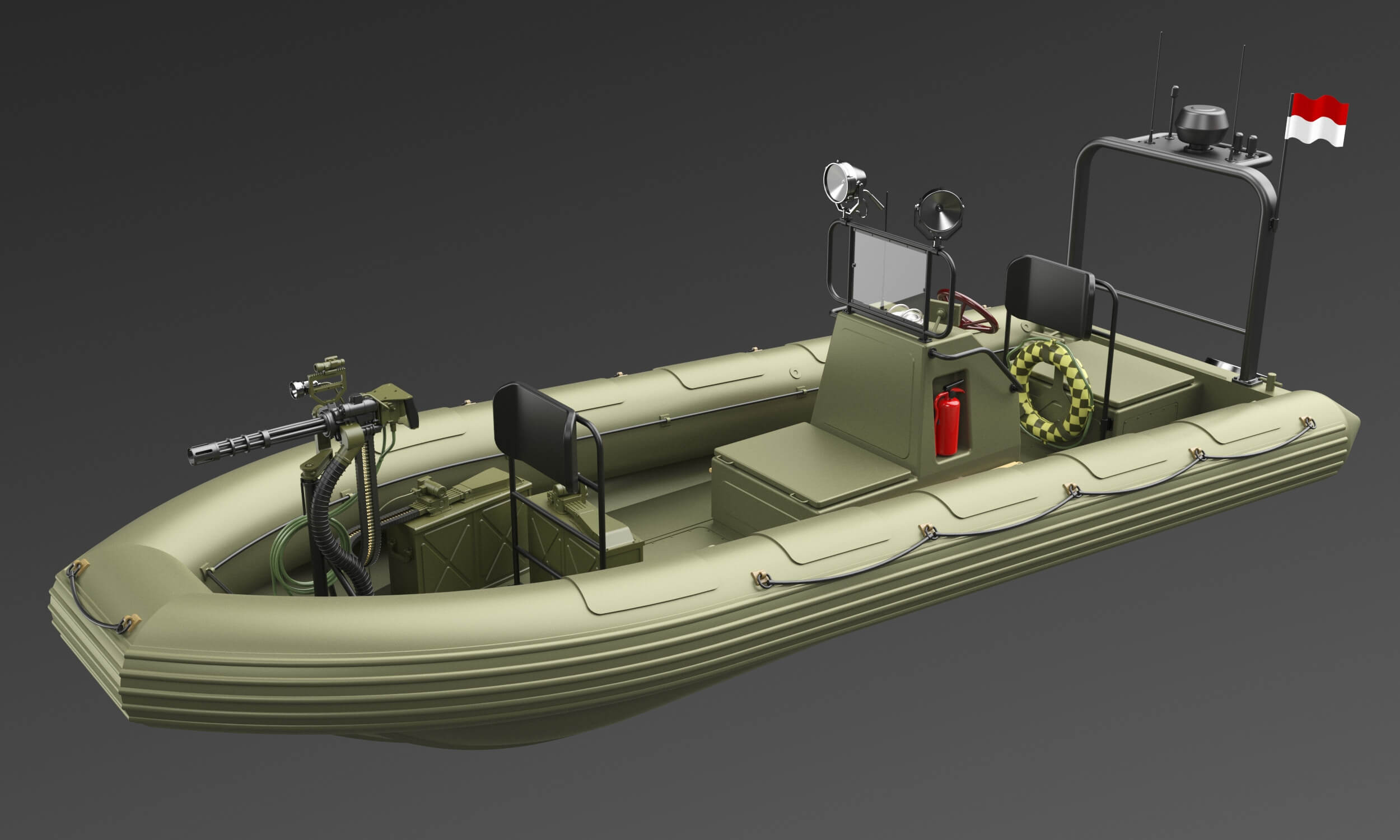 Rigid Hull Inflatable Boat - 3D Model by DennyCG