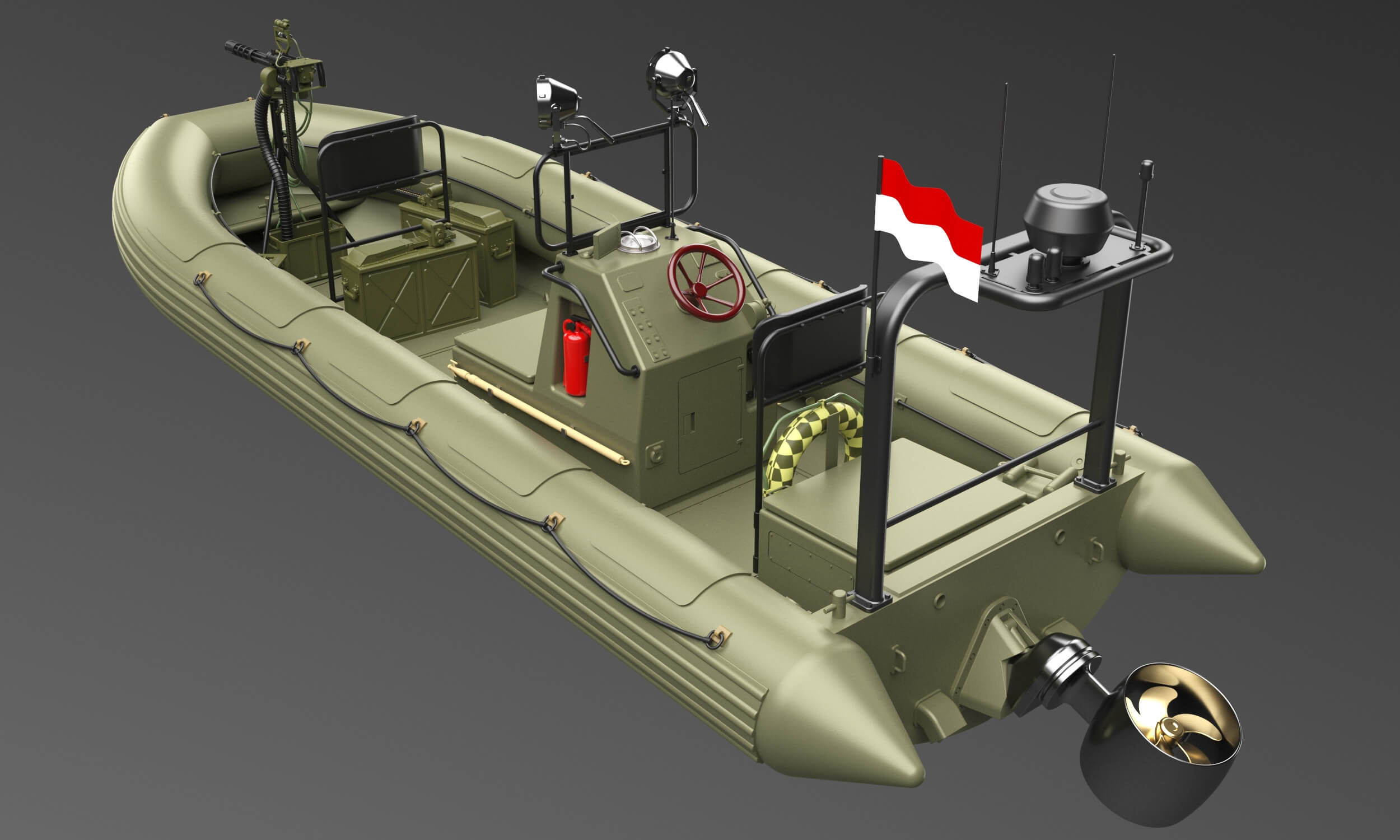 Rigid Hull Inflatable Boat - 3D Model by DennyCG
