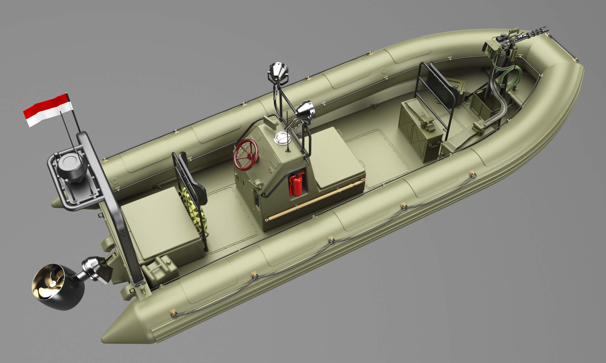 Rigid Hull Inflatable Boat - 3D Model by DennyCG
