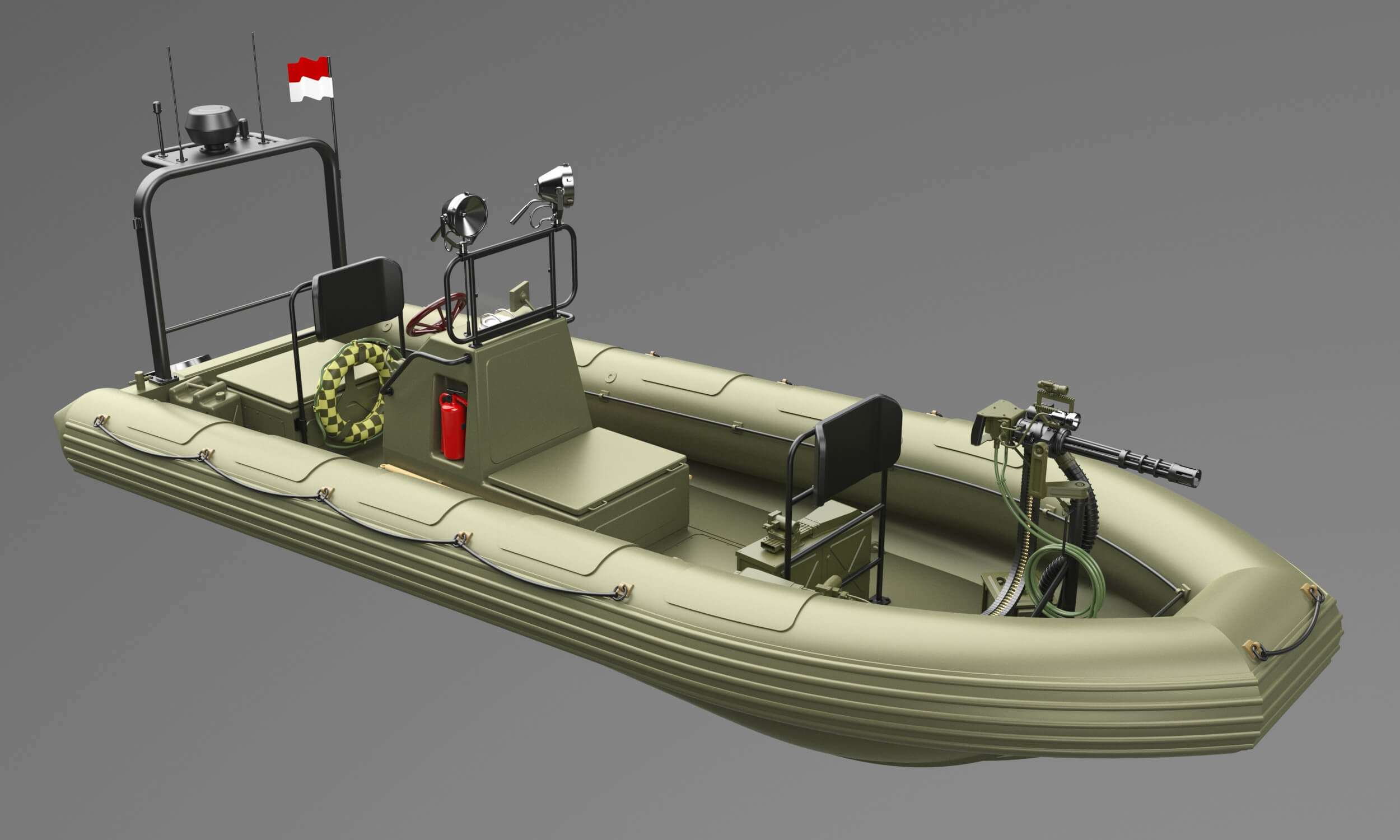 Rigid Hull Inflatable Boat - 3D Model by DennyCG