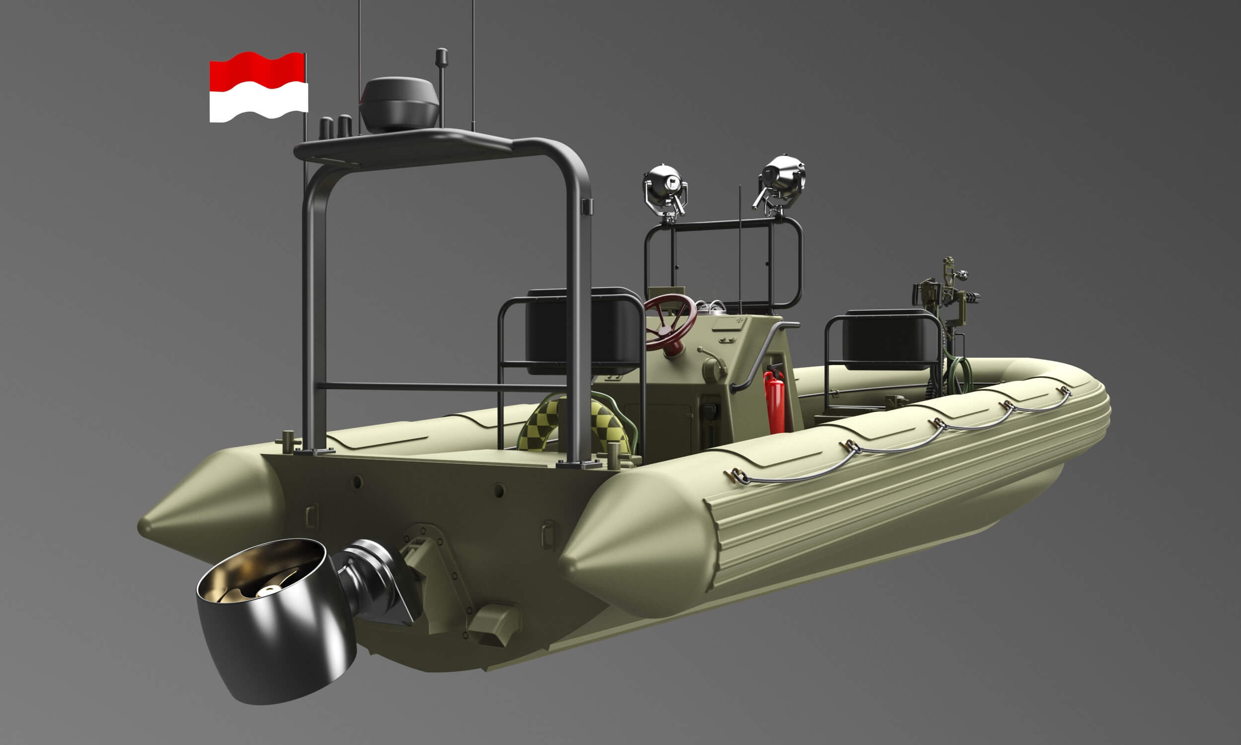 Rigid Hull Inflatable Boat - 3D Model by DennyCG