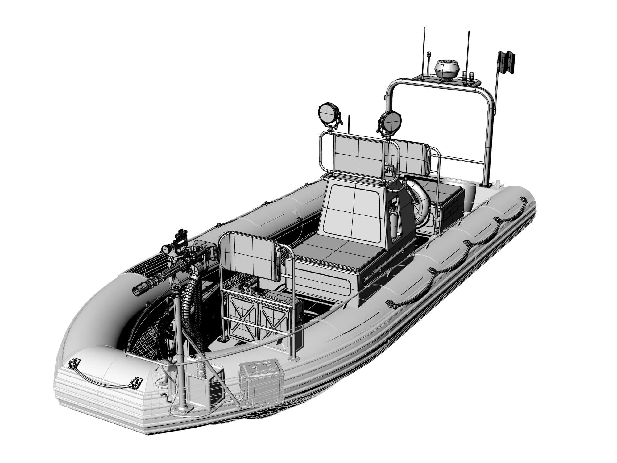 Rigid Hull Inflatable Boat - 3D Model by DennyCG