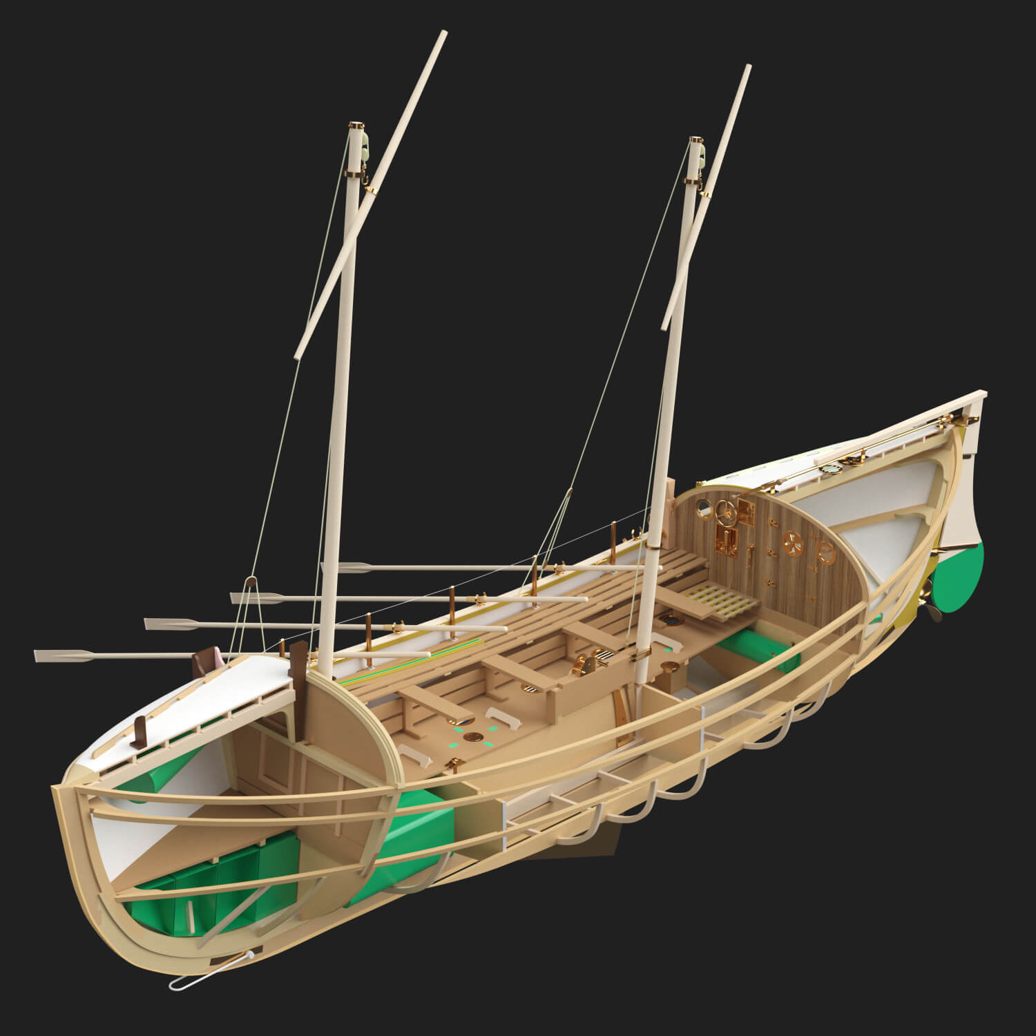 Wooden Boat - 3D Model by DennyCG