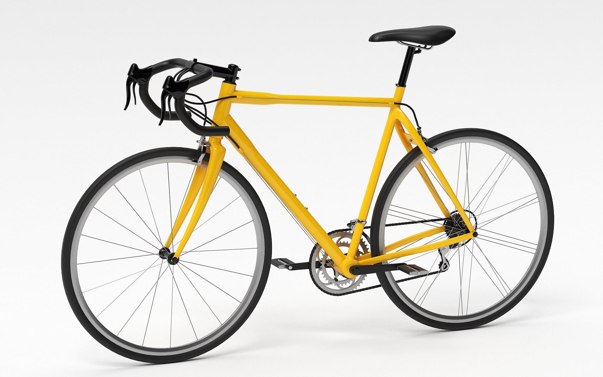 Yellow Racing Bike - 3D Model by DennyCG