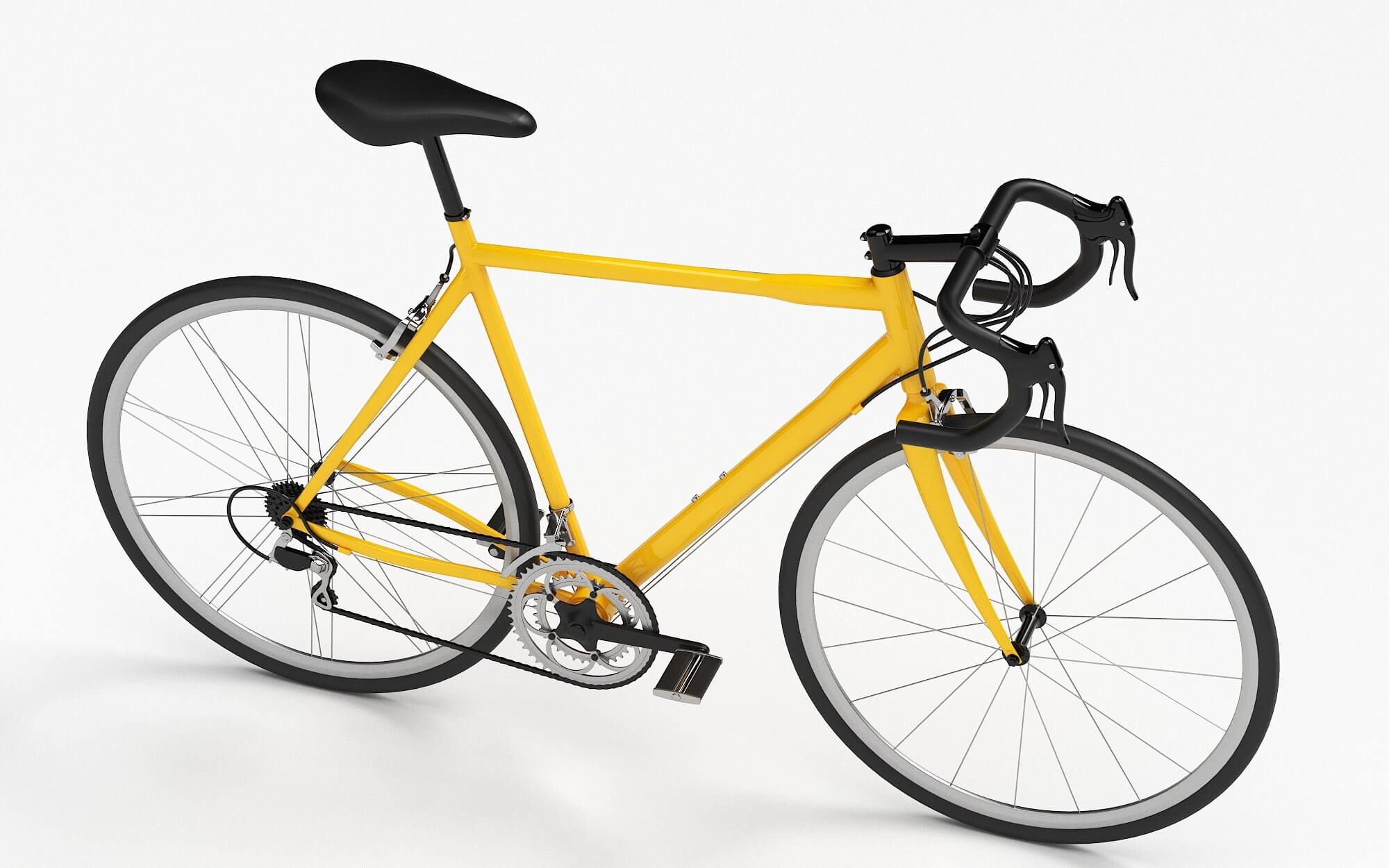 Yellow Racing Bike - 3D Model by DennyCG
