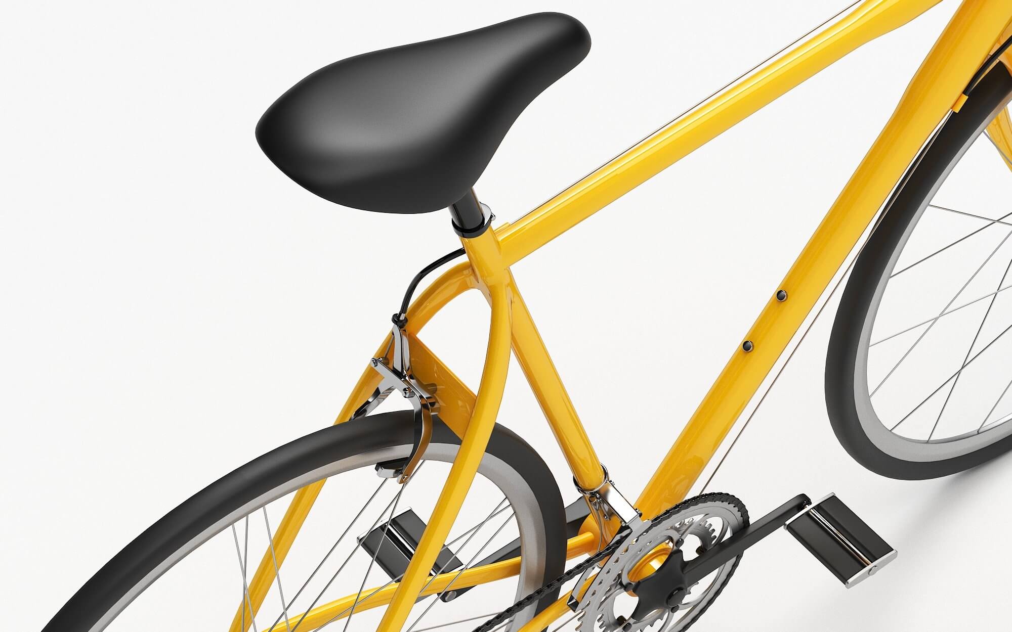 Yellow Racing Bike - 3D Model by DennyCG