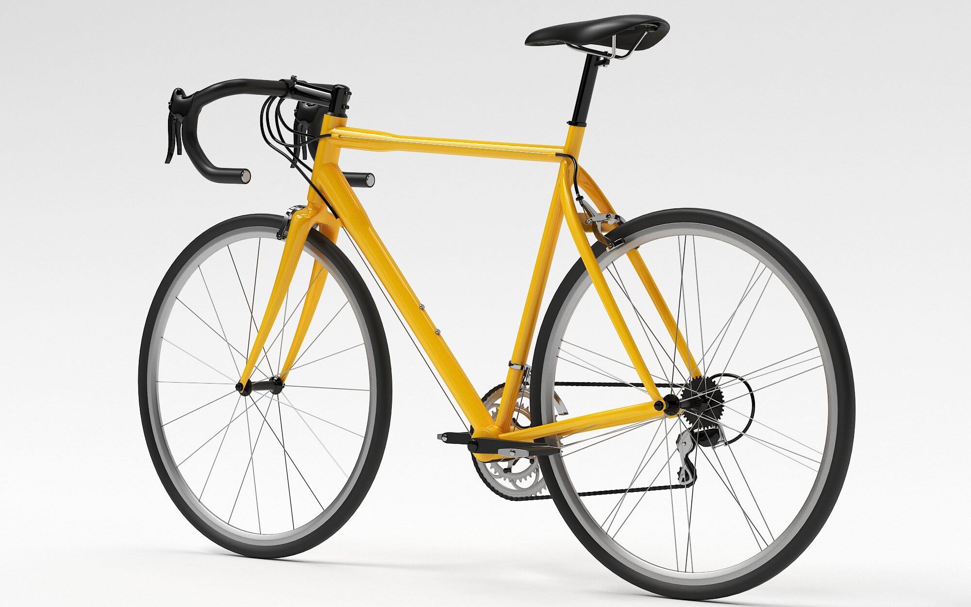 Yellow Racing Bike - 3D Model by DennyCG