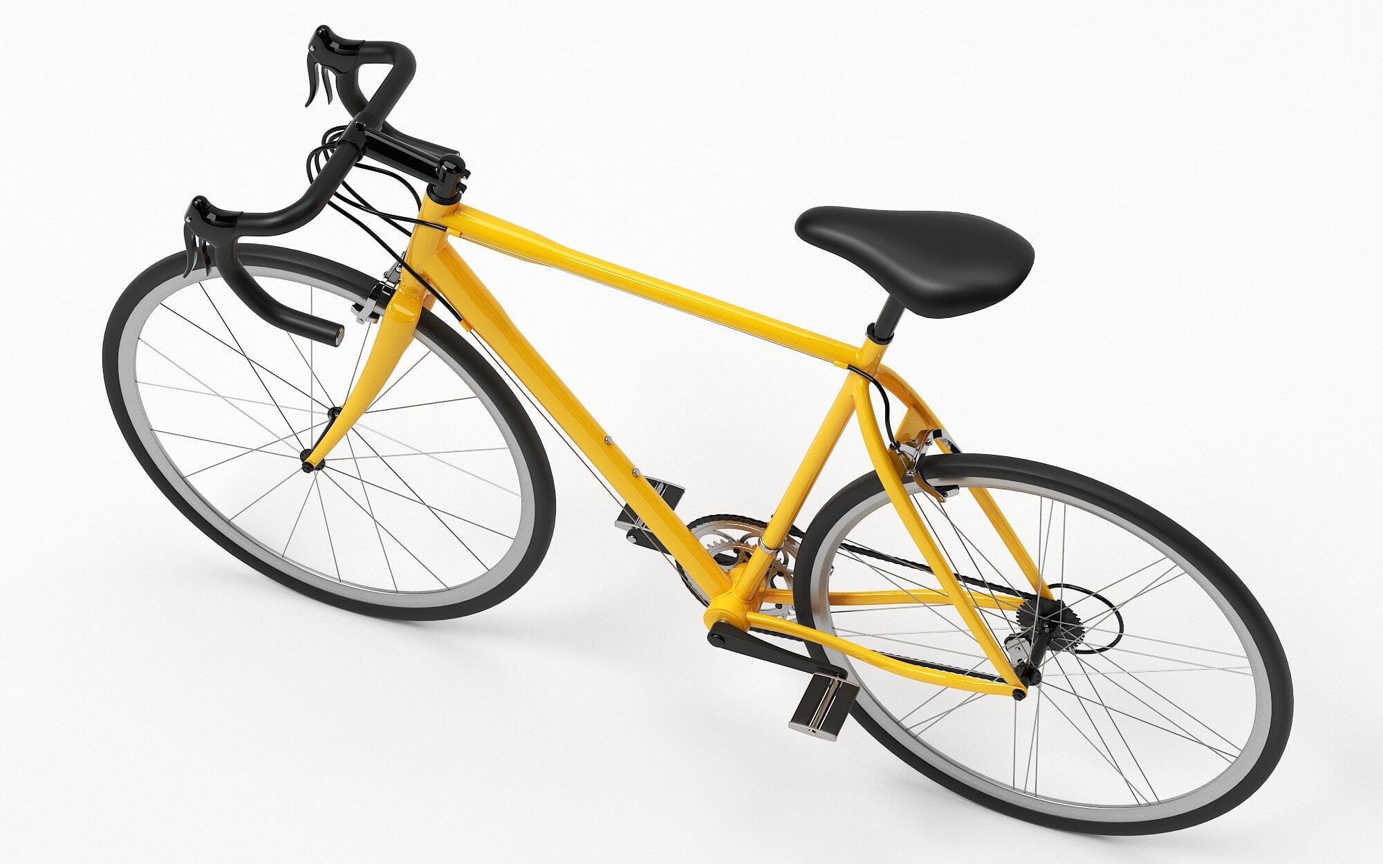 Yellow Racing Bike - 3D Model by DennyCG