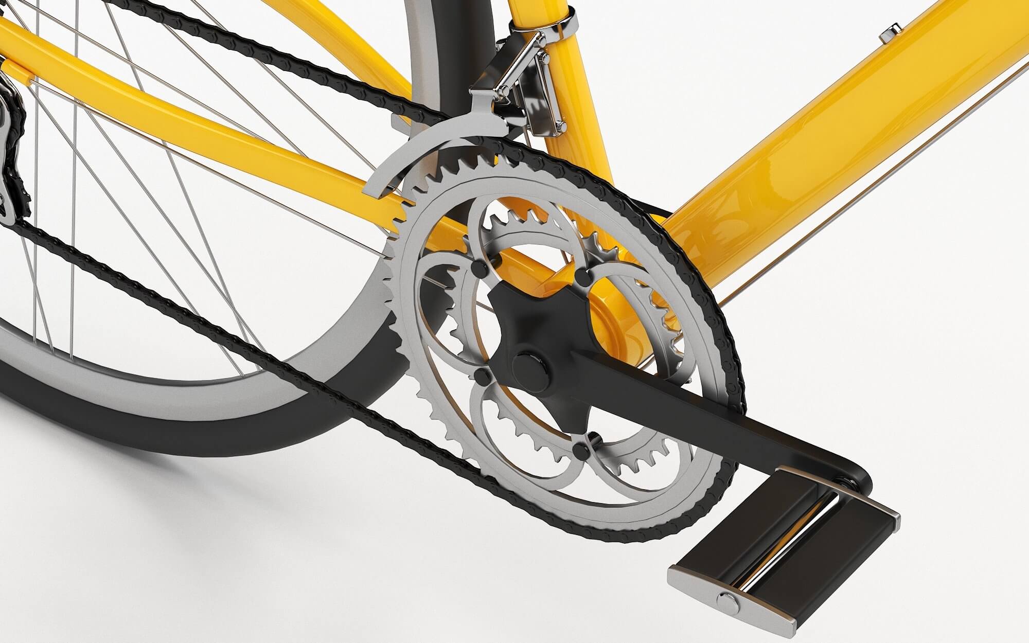 Yellow Racing Bike - 3D Model by DennyCG