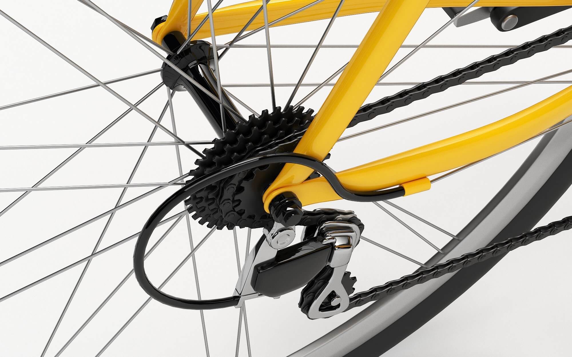 Yellow Racing Bike - 3D Model by DennyCG