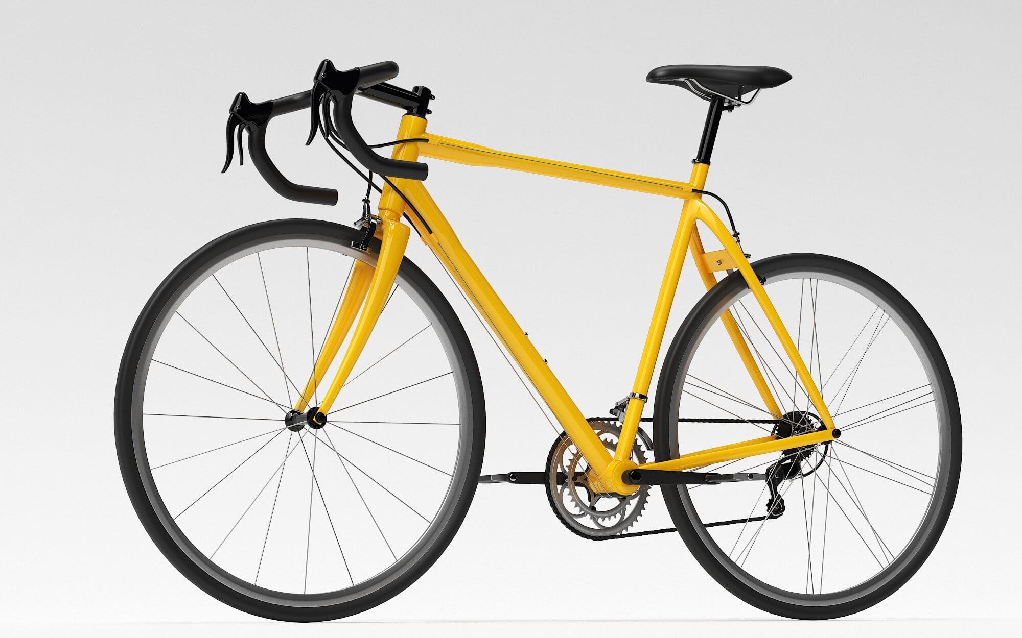 Yellow Racing Bike - 3D Model by DennyCG