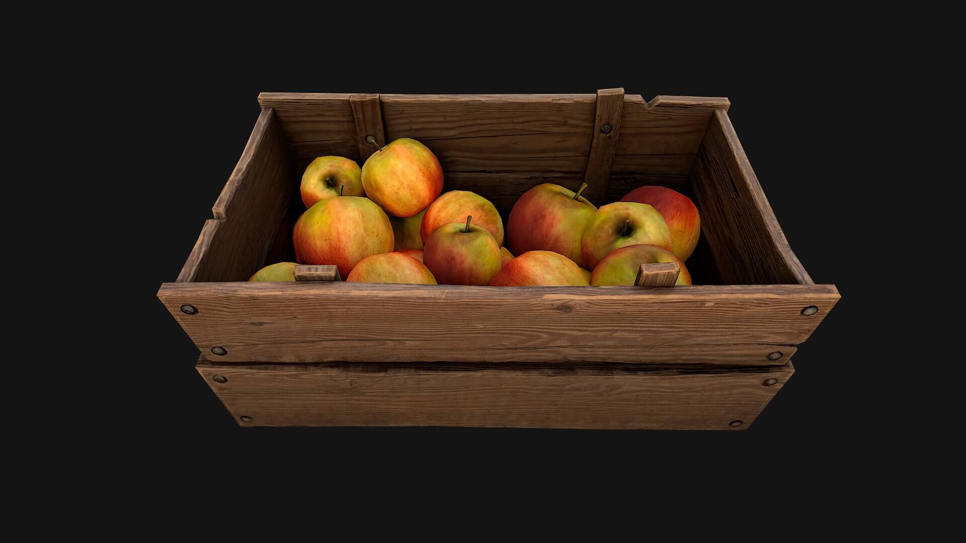Apples Box Crate - 3D Model by Dereza