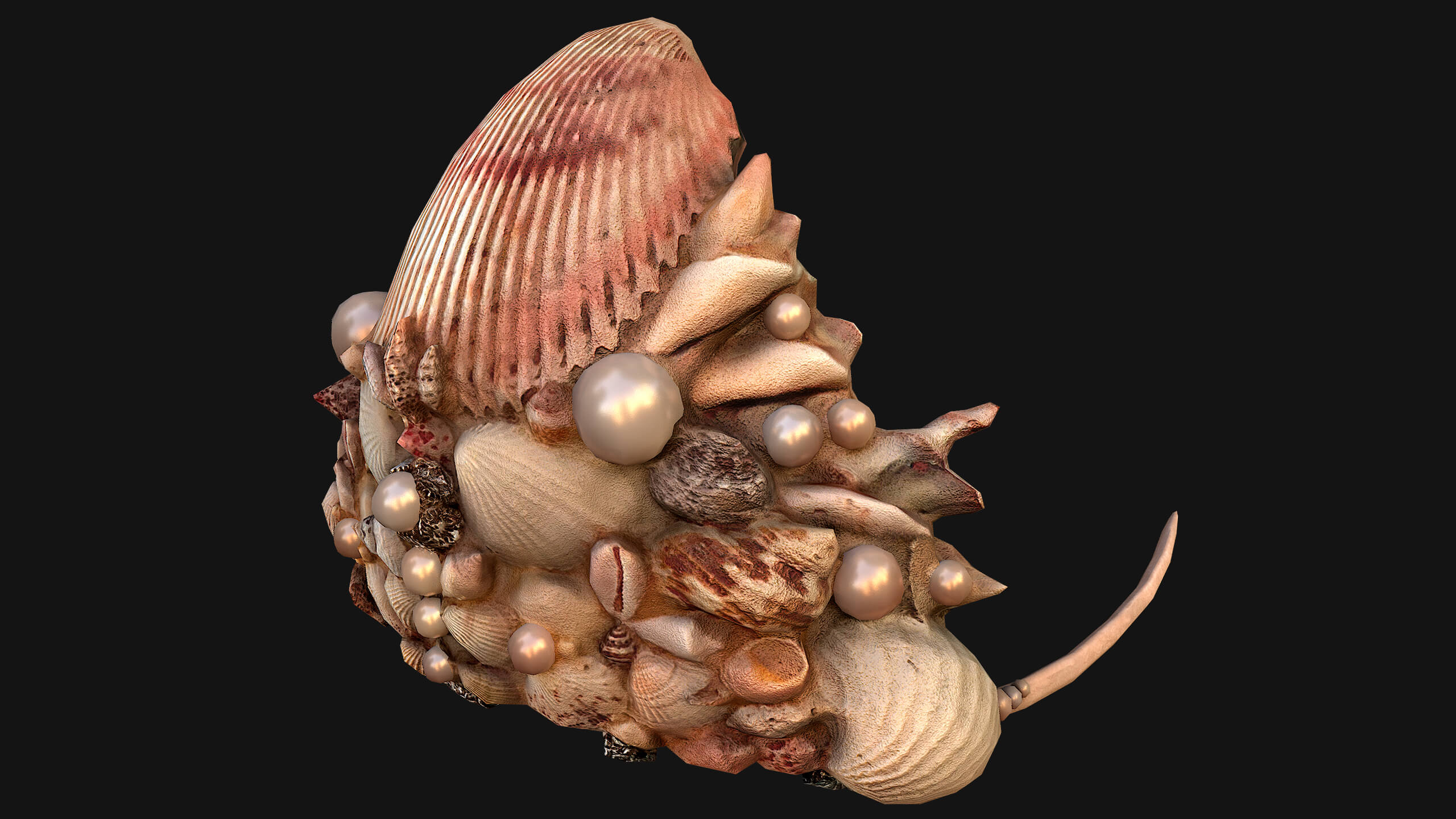 Barbie Crown Seashell Tiara - 3D Model by Dereza