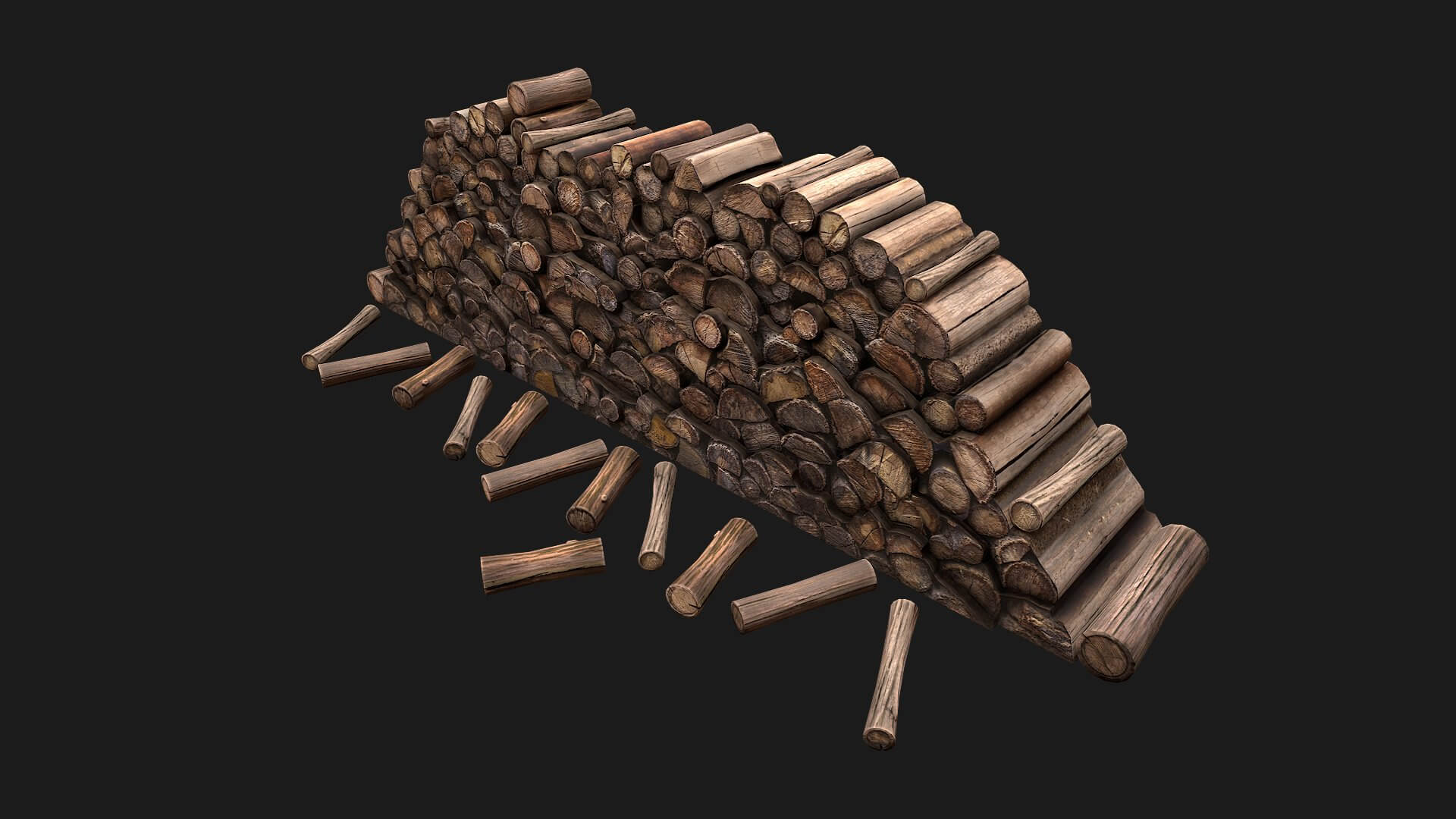 Big Pile of Wood - 3D Model by Dereza