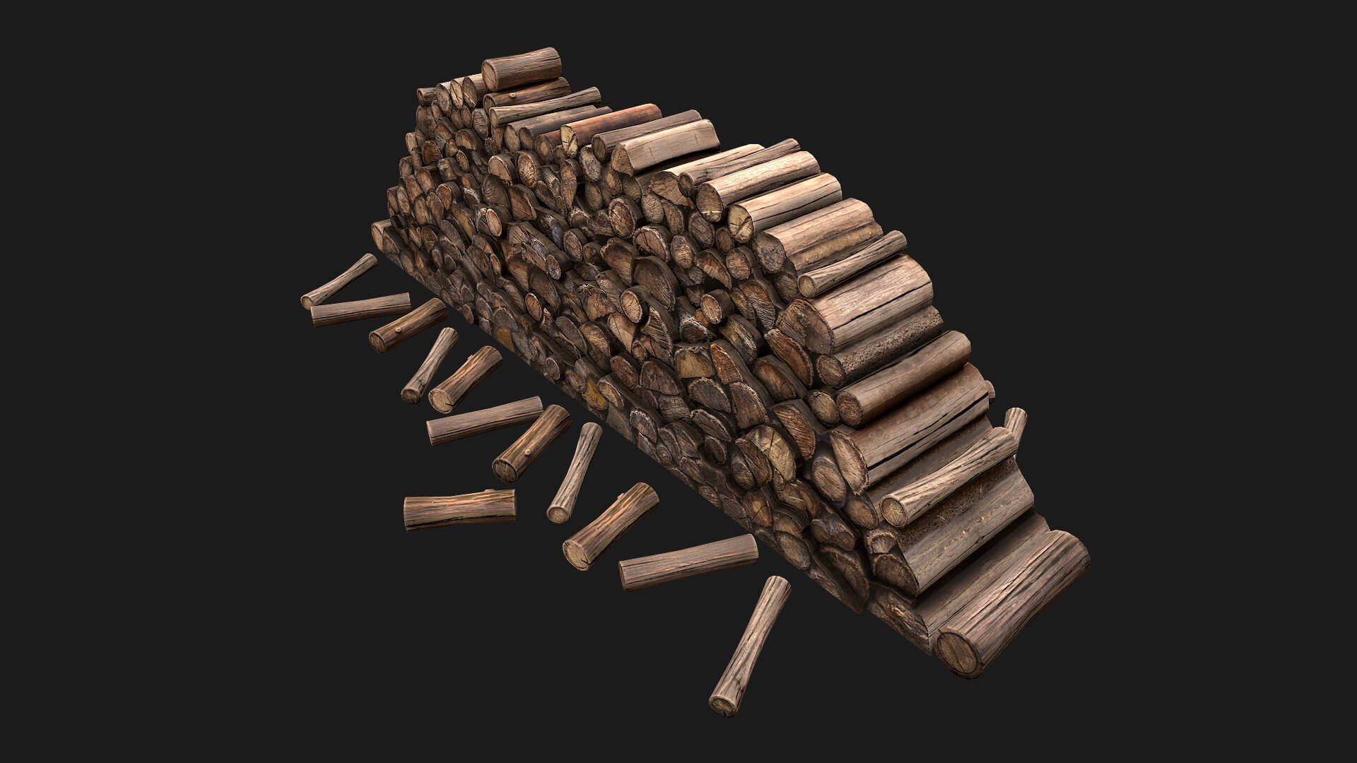 Big Pile of Wood - 3D Model by Dereza