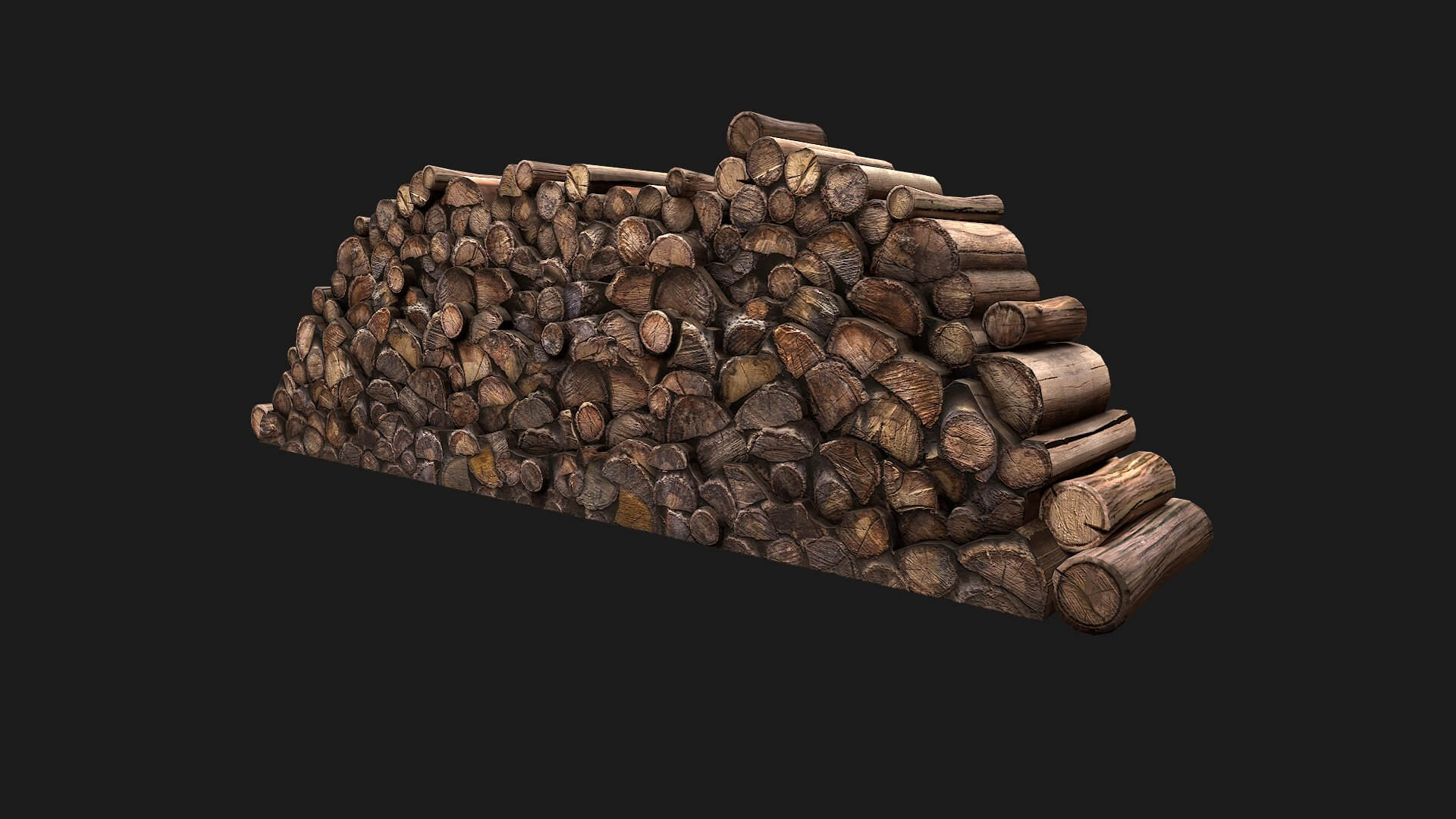 Big Pile of Wood - 3D Model by Dereza