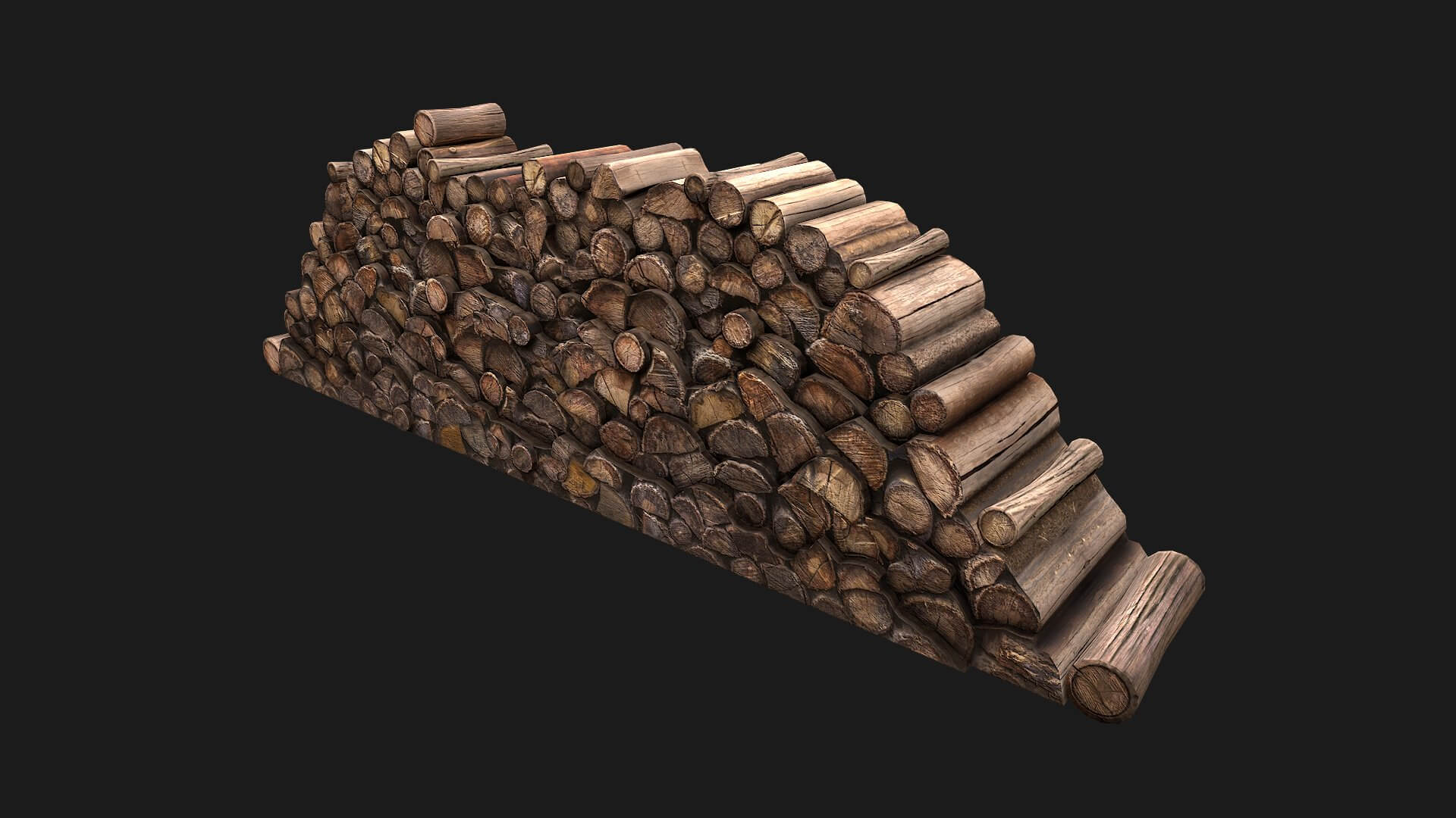 Big Pile of Wood - 3D Model by Dereza