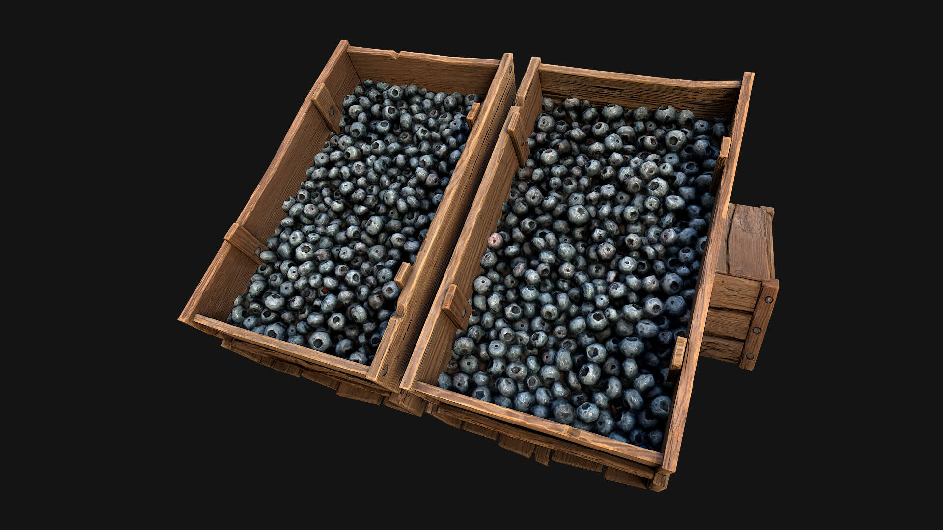 Blueberry Crate Box - 3D Model by Dereza