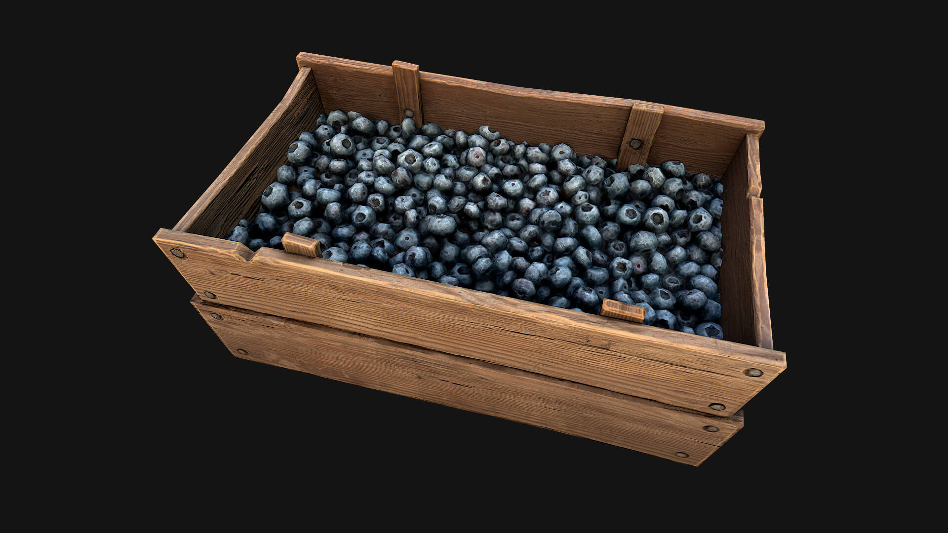 Blueberry Crate Box - 3D Model by Dereza