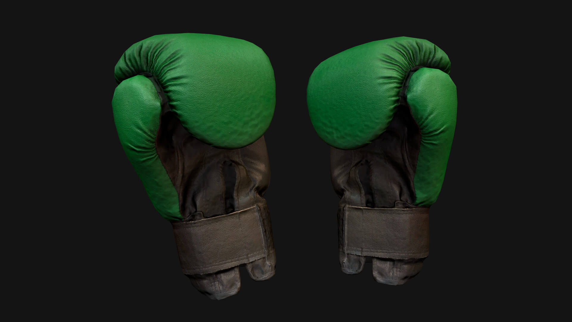 Boxing Gloves Green Military - 3D Model by Dereza