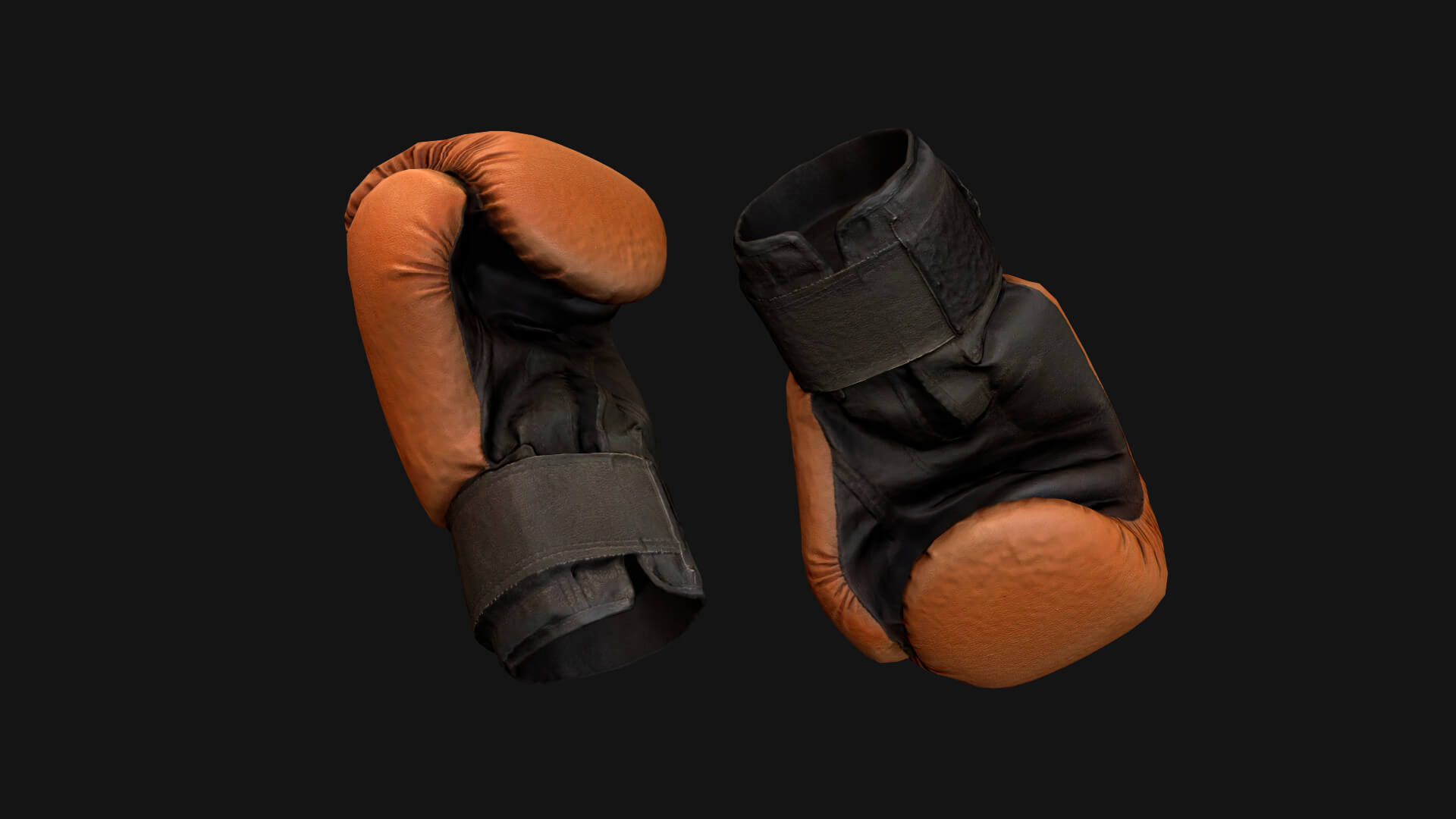 Boxing Gloves Orange - 3D Model by Dereza