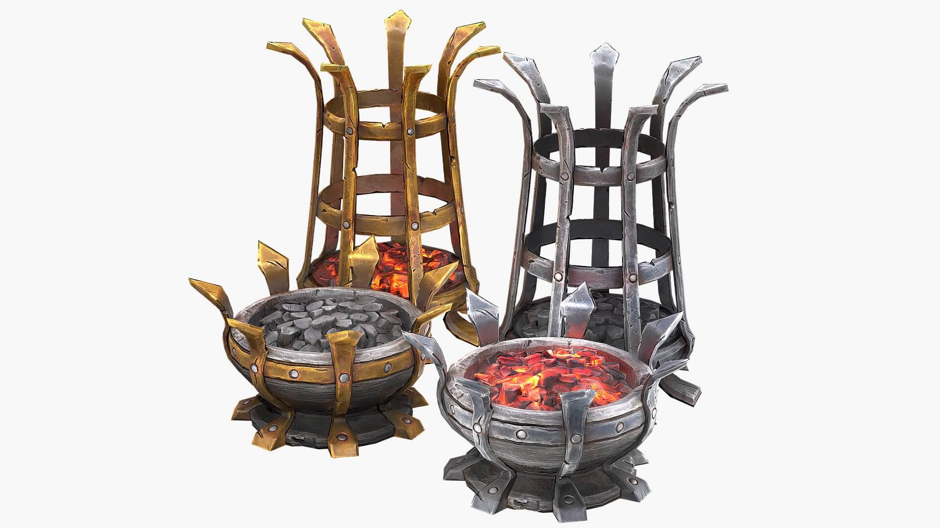 Brazier Lighting Pack - 3D Model by Dereza
