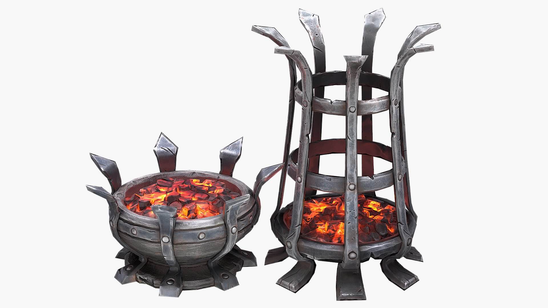 Brazier Lighting Pack - 3D Model by Dereza