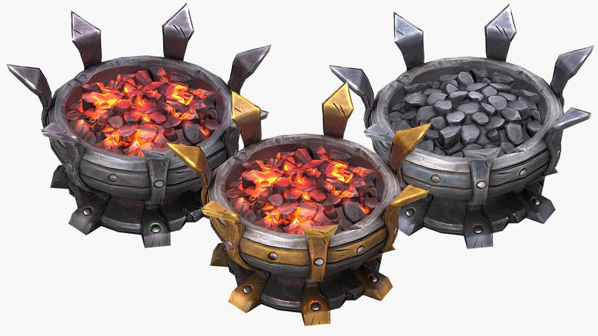 Brazier Lighting Pack - 3D Model by Dereza