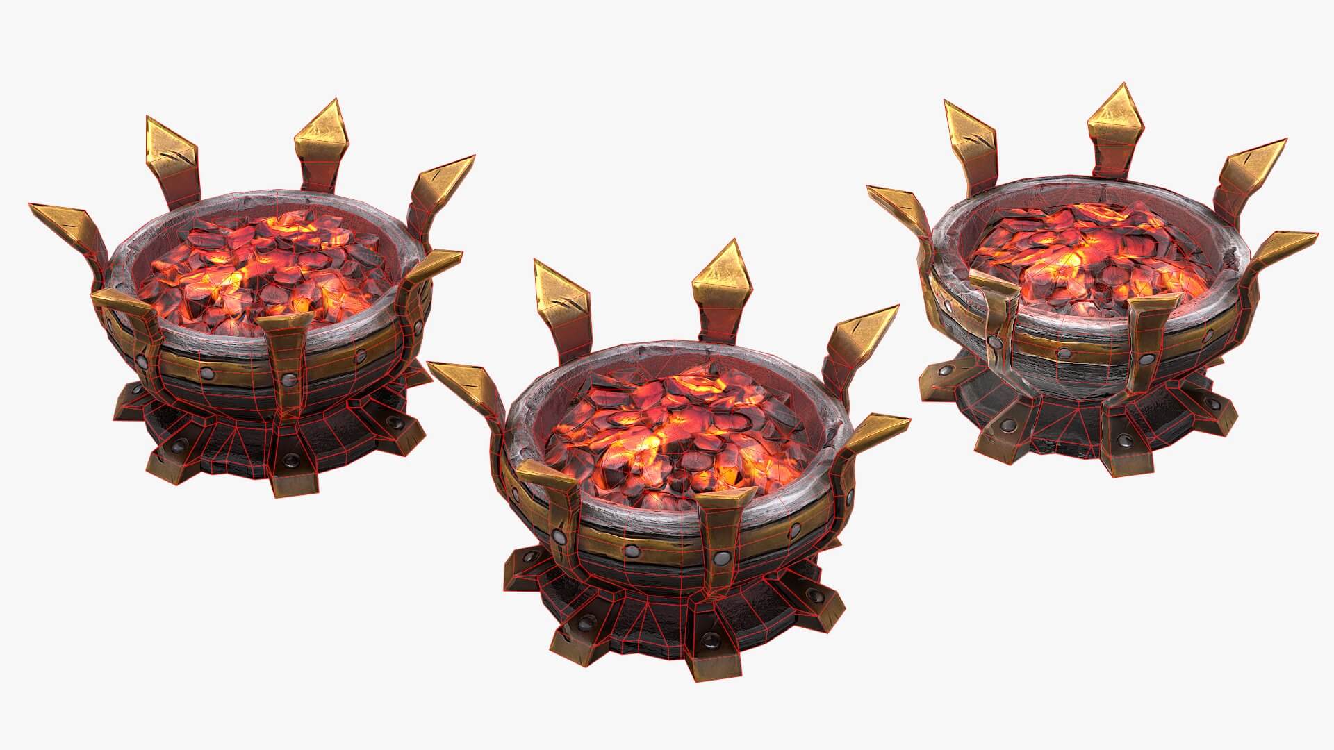 Brazier Lighting Pack - 3D Model by Dereza