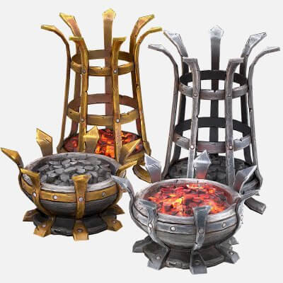 Brazier Lighting Pack - 3D Model by Dereza