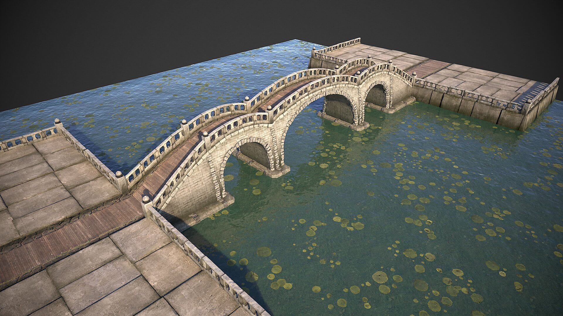 Bridges and Modular Embankment Pack - 3D Model by Dereza