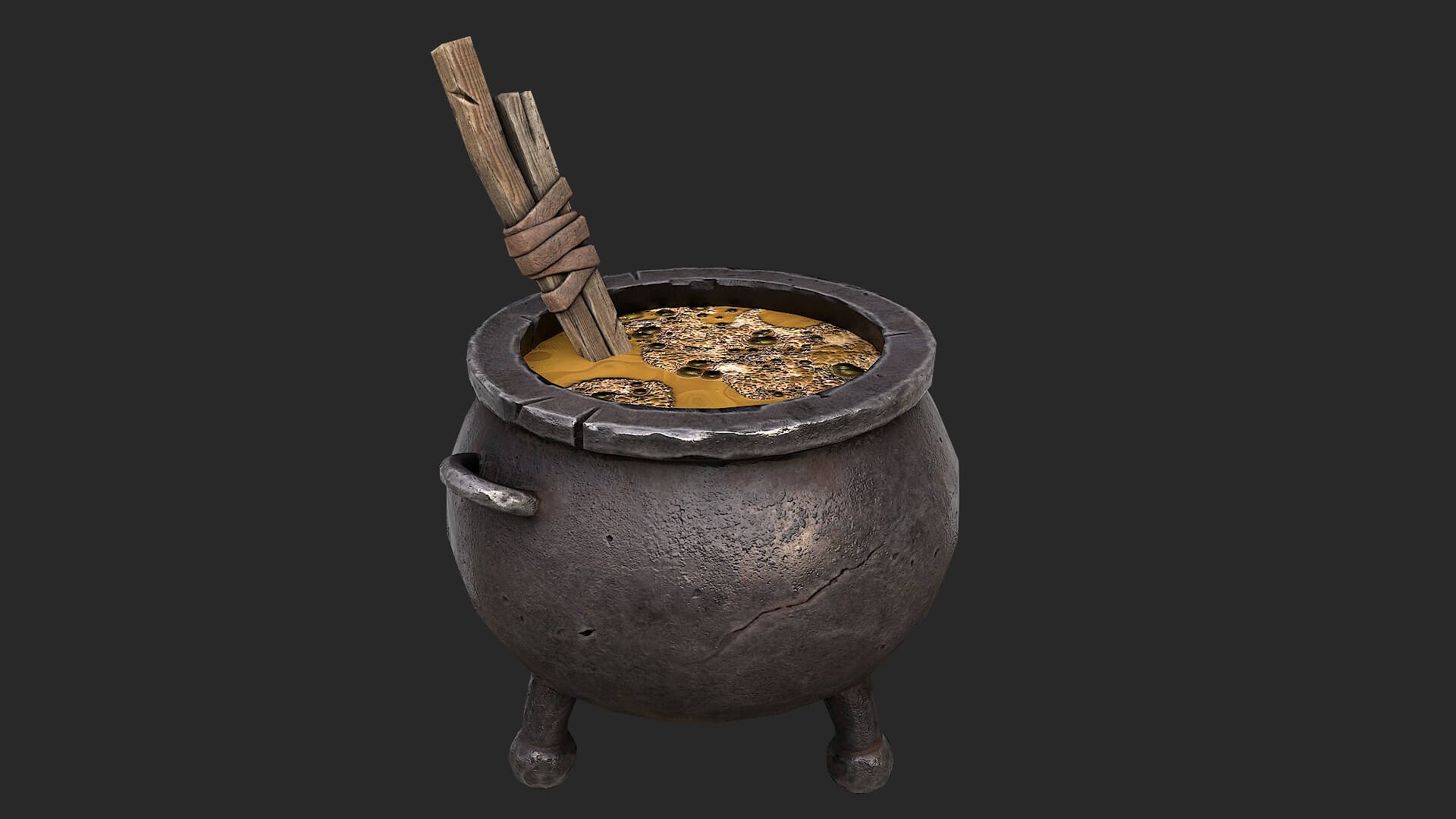 Cauldron Set - 3D Model by Dereza