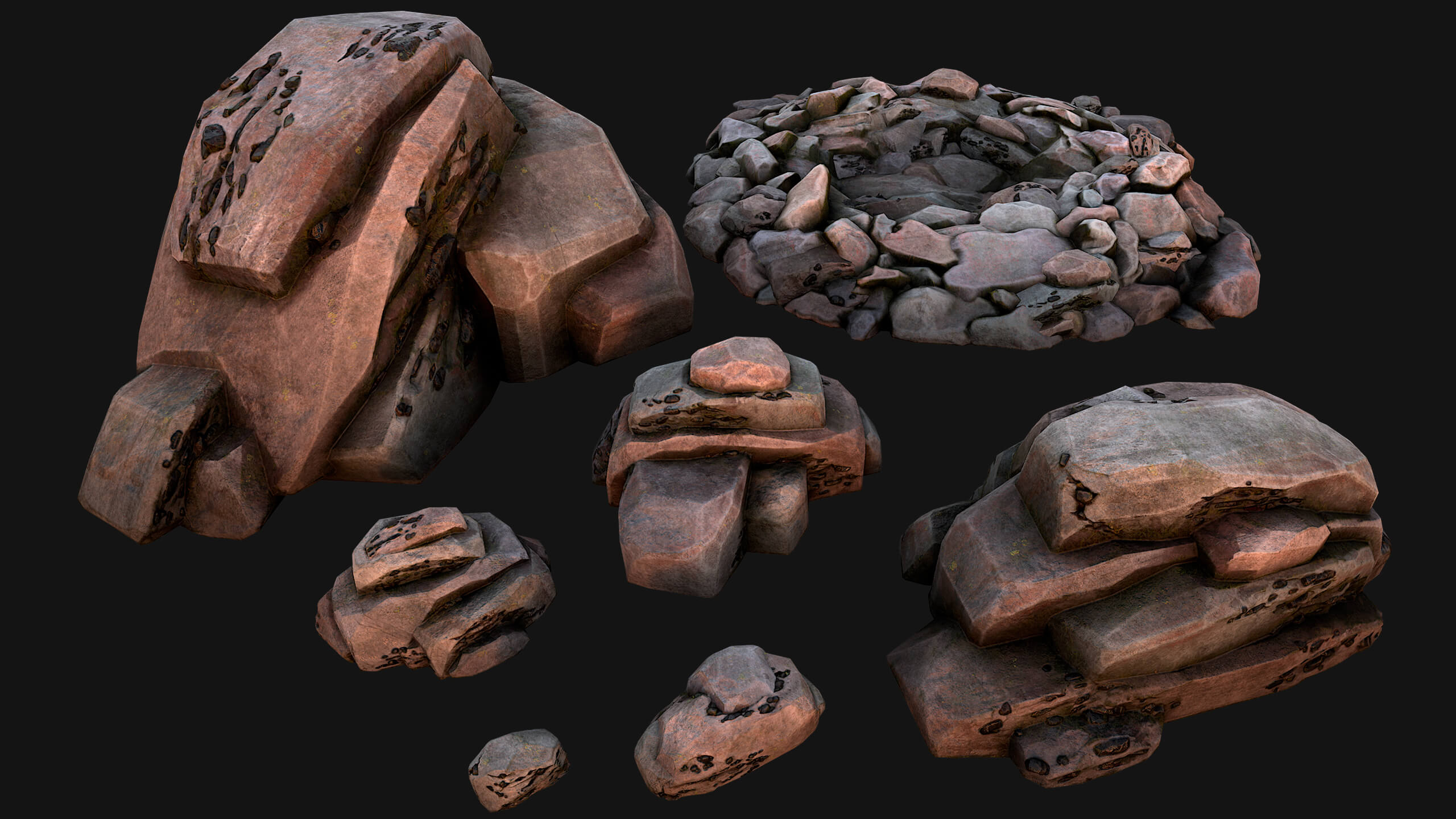 Coal Deposits Ore Industrial Resources - 3D Model by Dereza