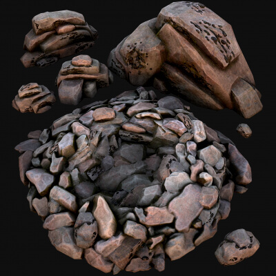 Coal Deposits Ore Industrial Resources - 3D Model by Dereza