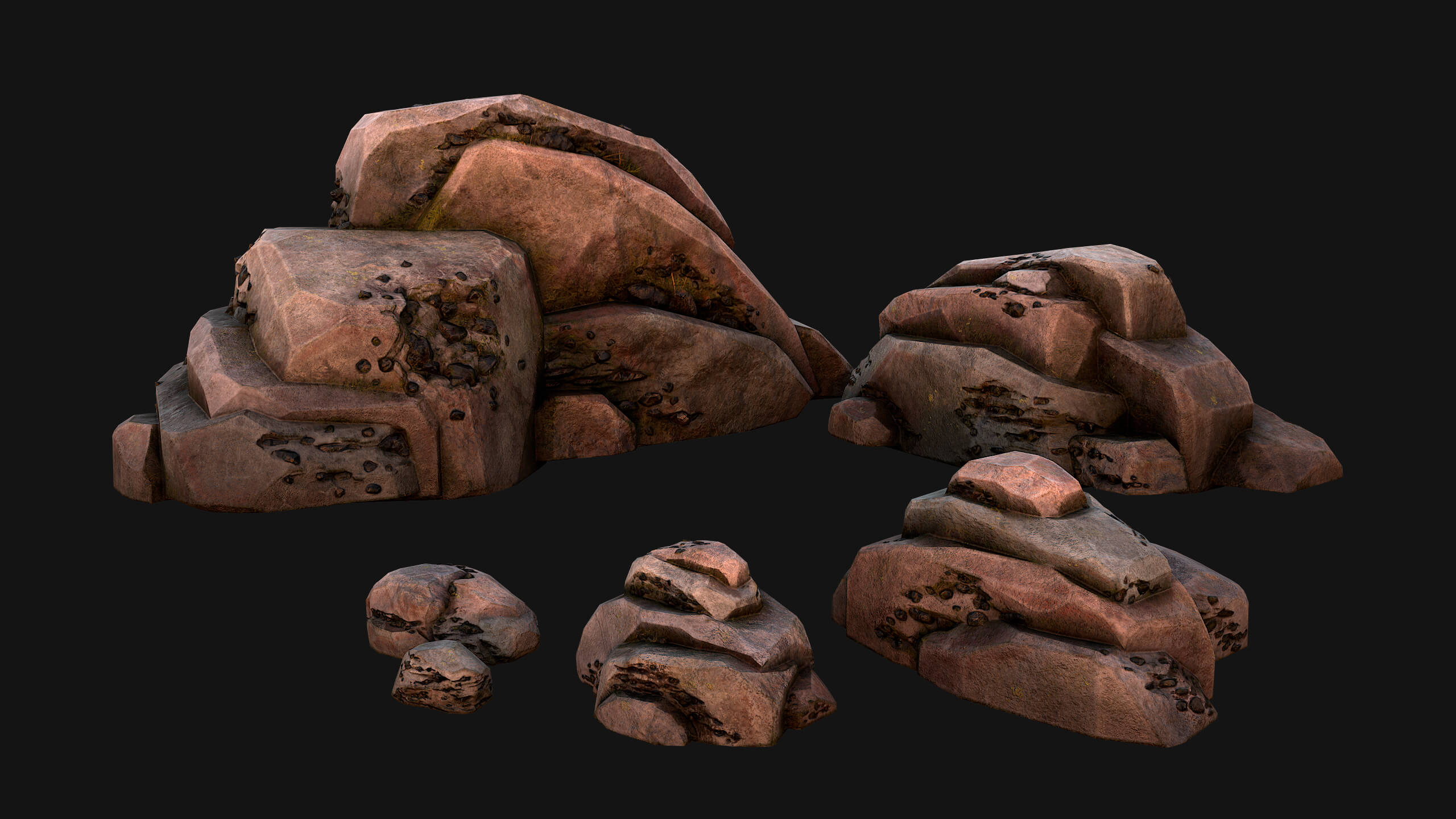 Coal Deposits Rocks and Ore - 3D Model by Dereza