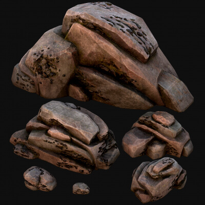 Coal Deposits Rocks and Ore - 3D Model by Dereza