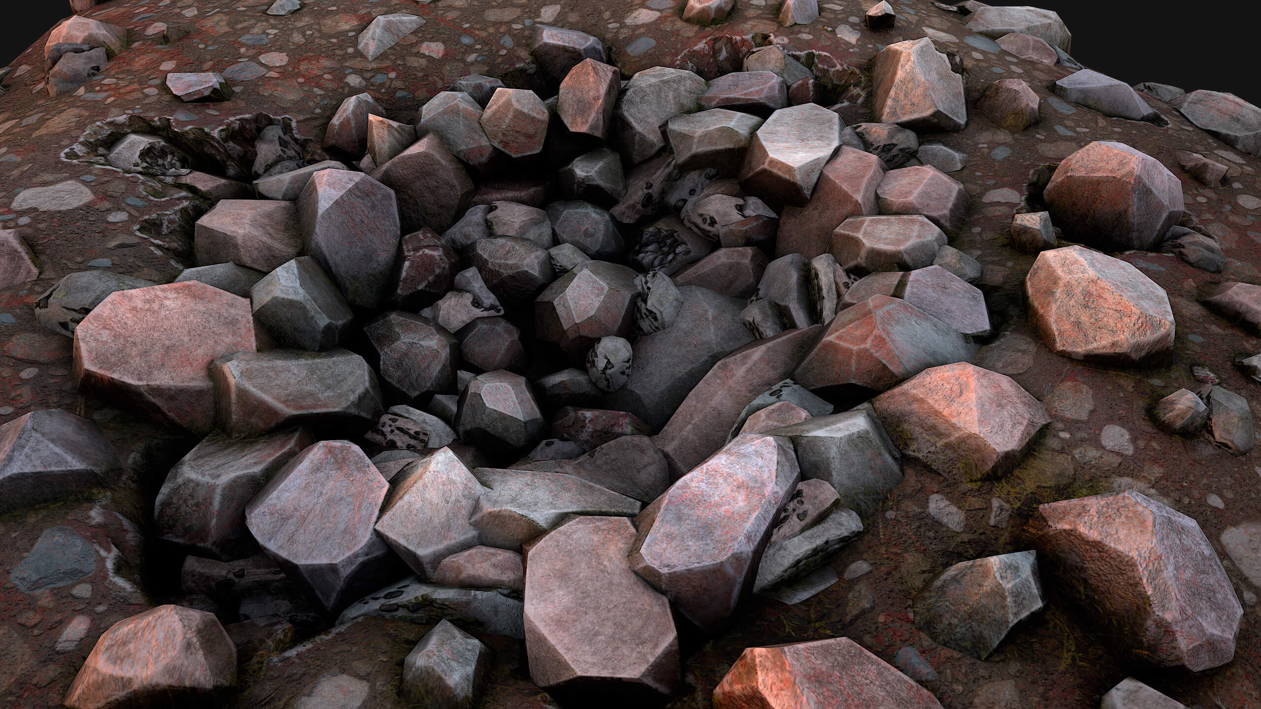 Coal Ore Deposits Mine Environment - 3D Model by Dereza