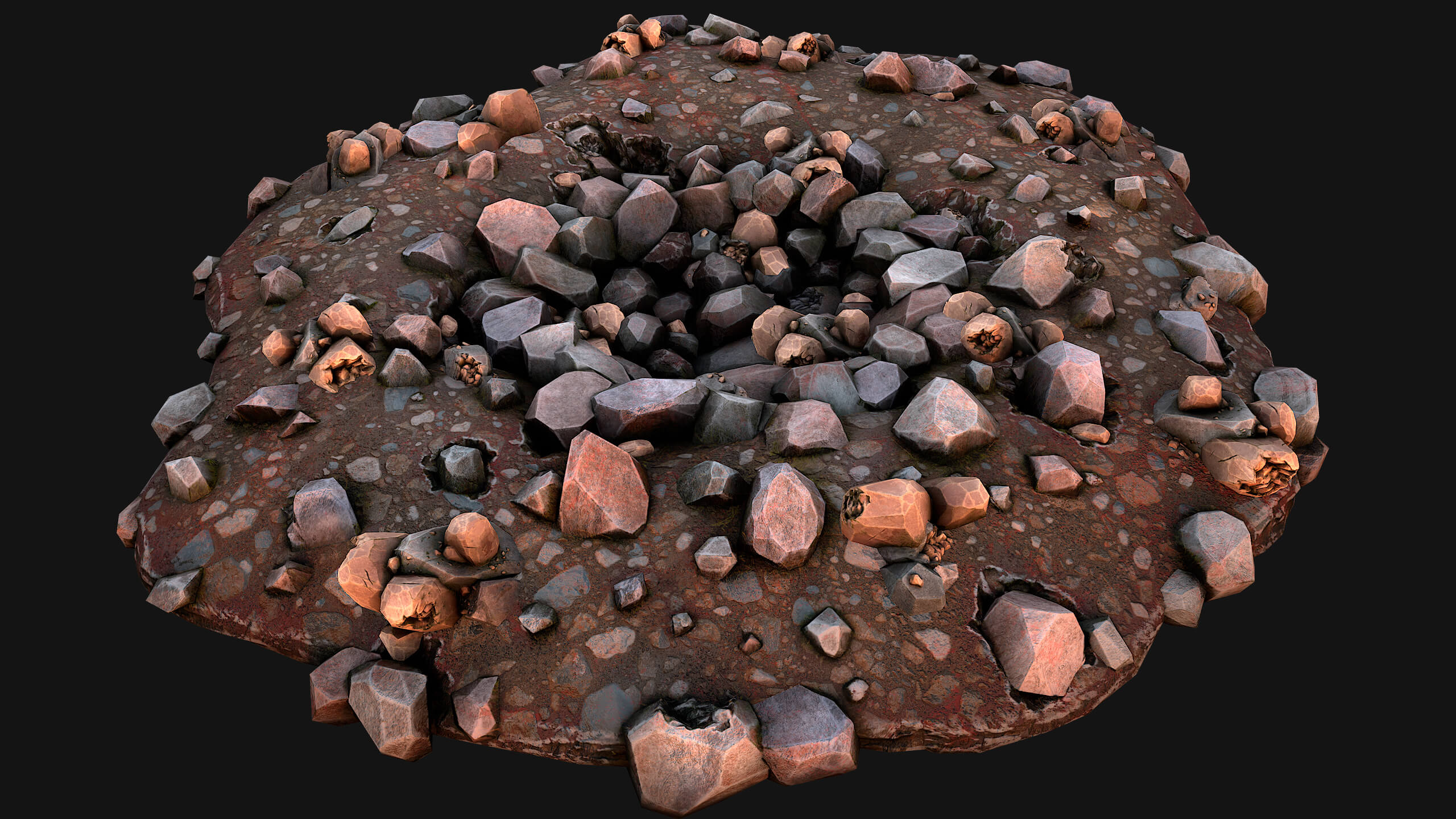 Copper Ore Deposits Mine Environment - 3D Model by Dereza