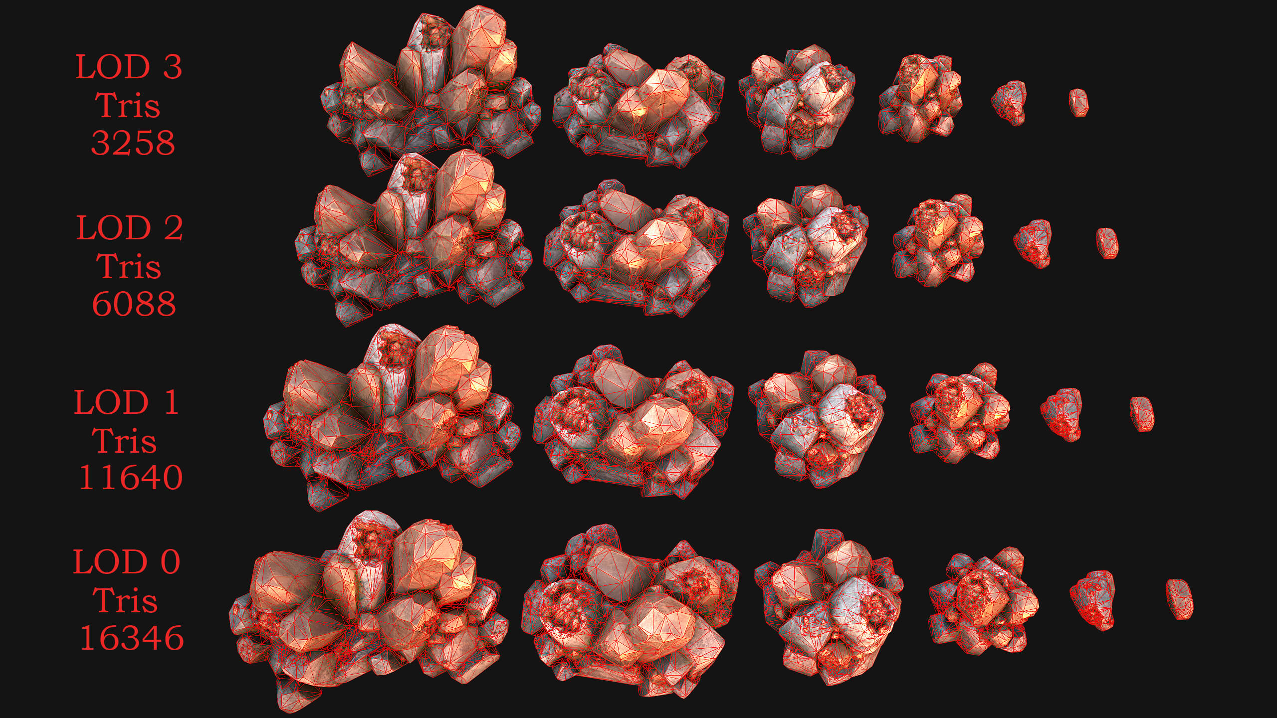 Copper Ore Metal Deposits for Mine - 3D Model by Dereza