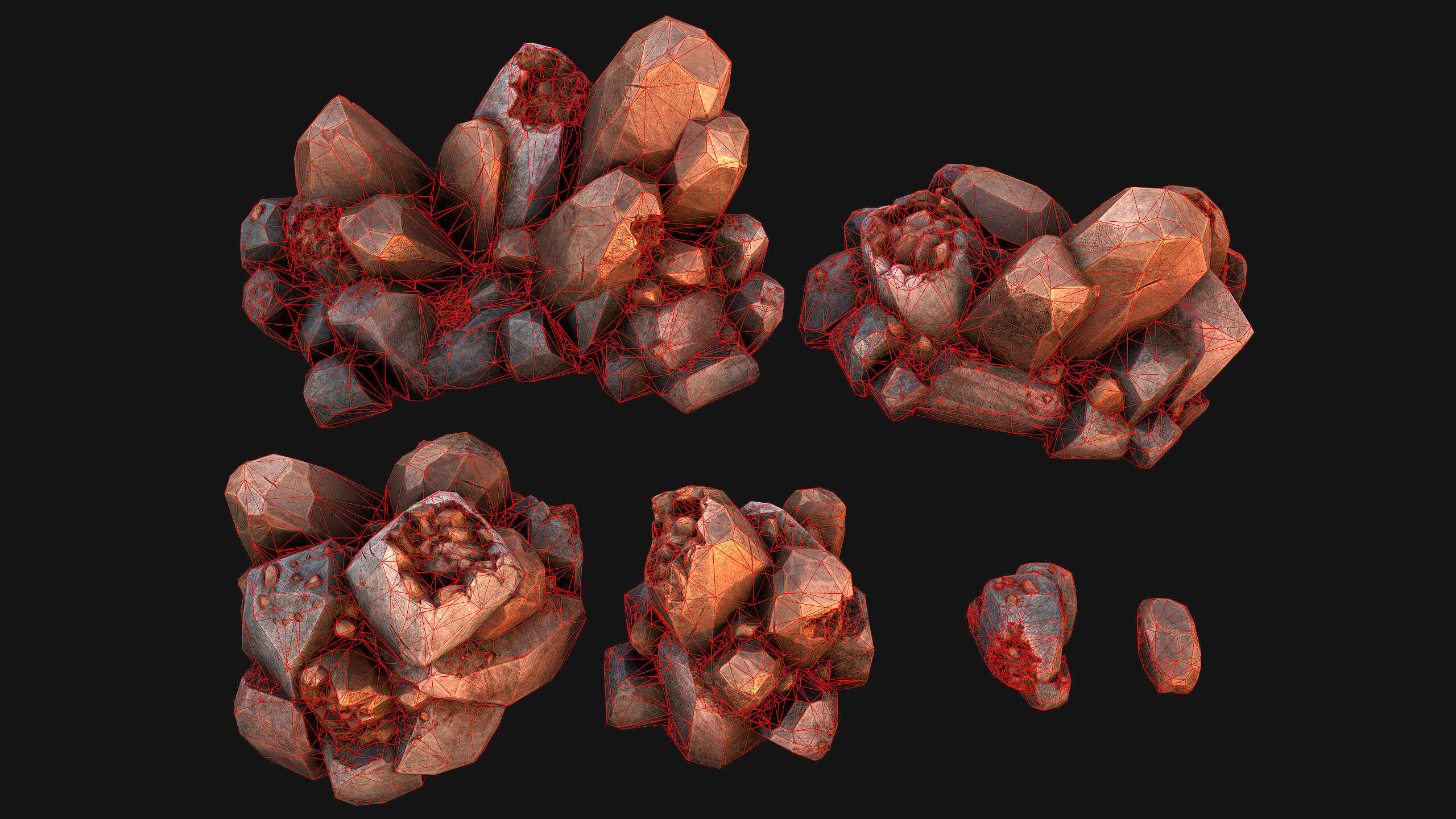 Copper Ore Metal Deposits for Mine - 3D Model by Dereza