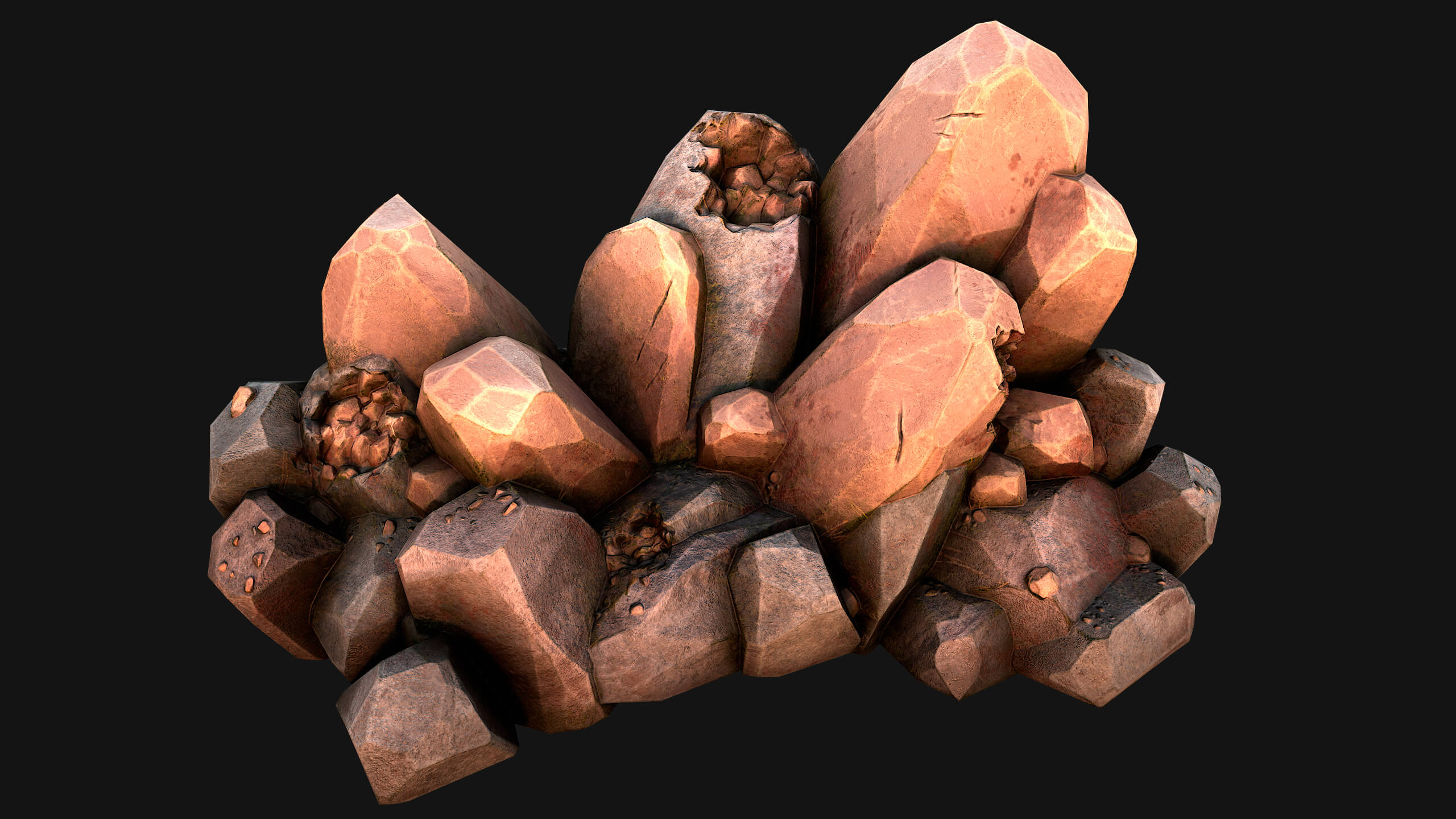 Copper Ore Metal Deposits for Mine - 3D Model by Dereza