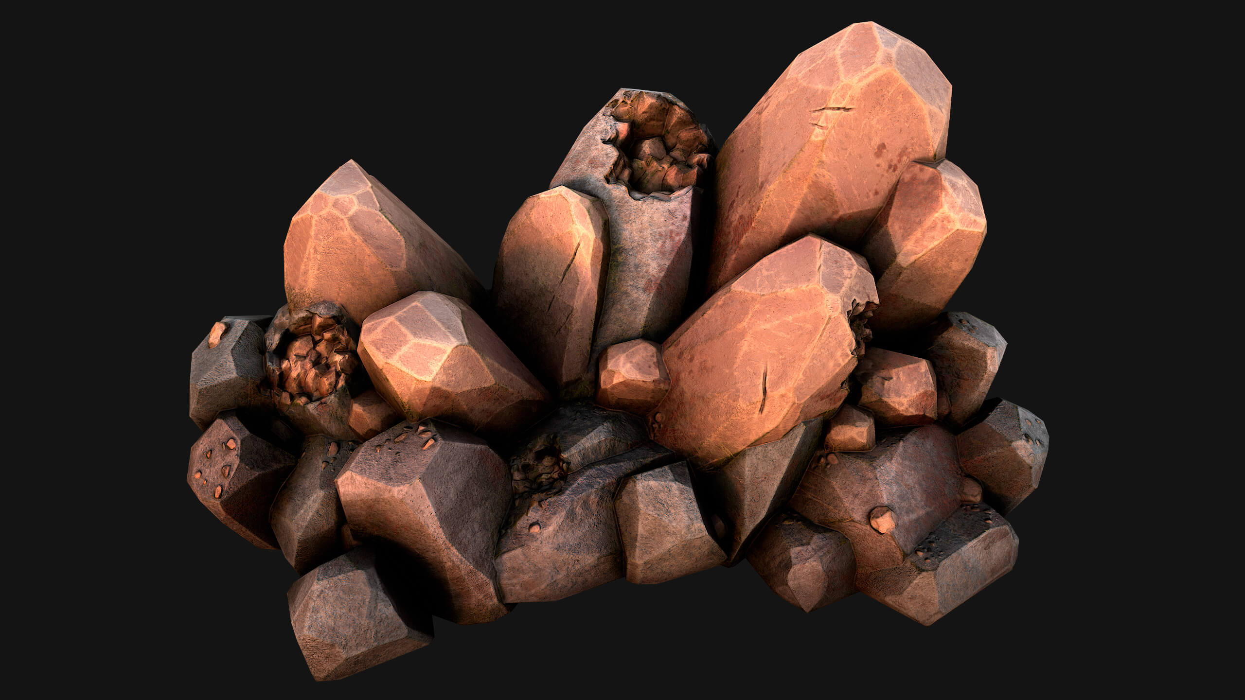Copper Ore Metal Deposits for Mine - 3D Model by Dereza