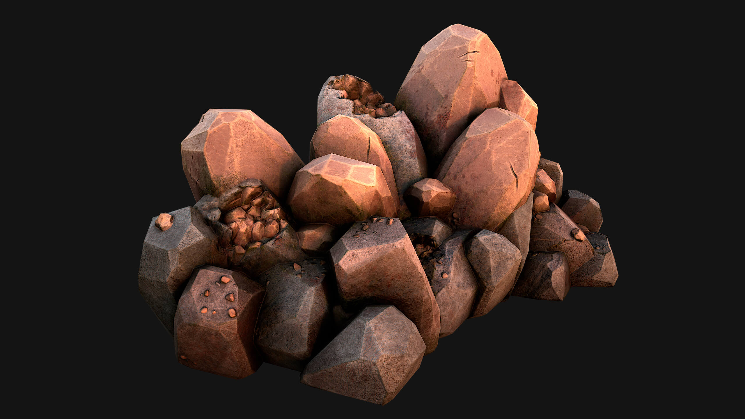 Copper Ore Metal Deposits for Mine - 3D Model by Dereza