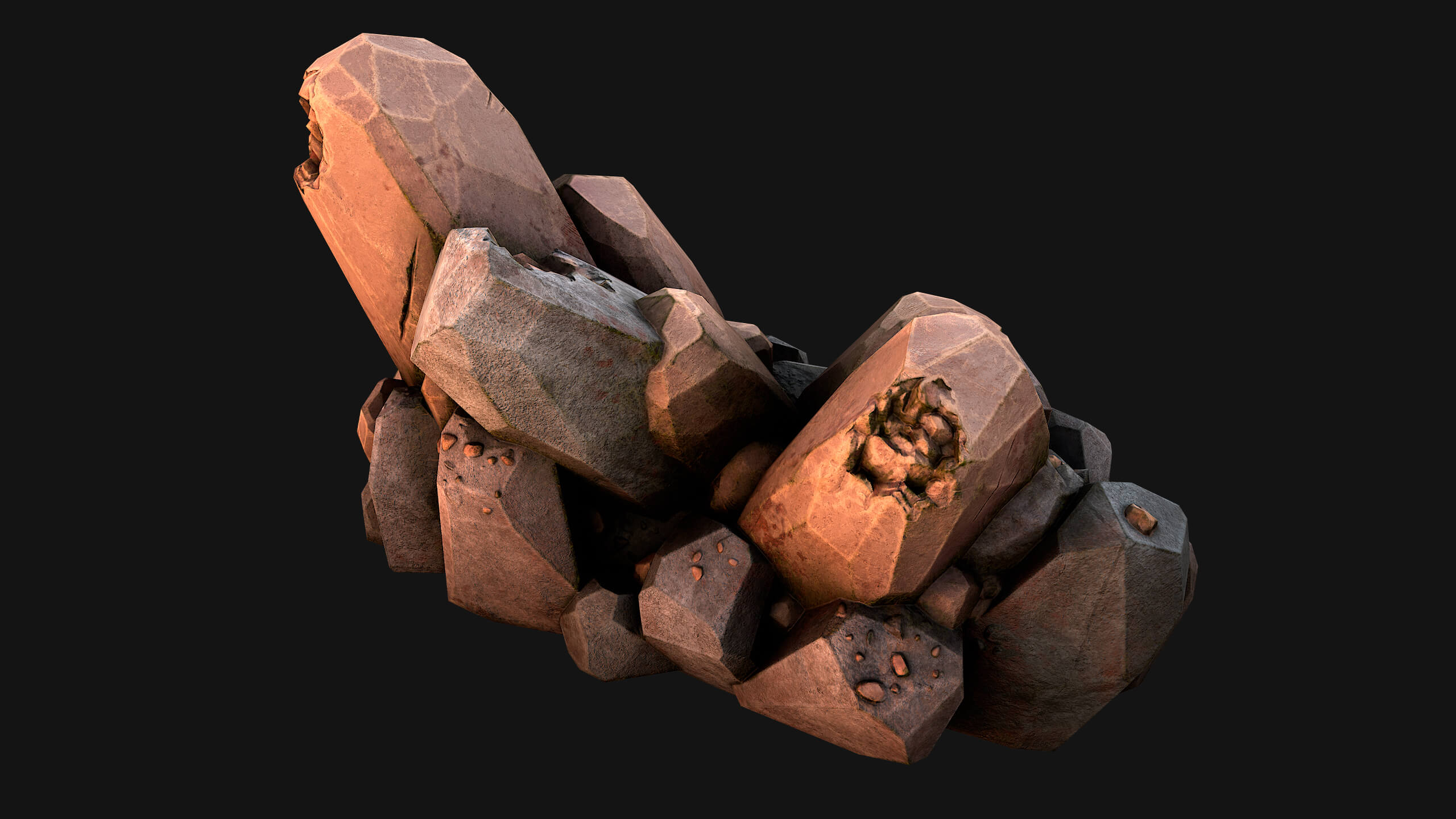 Copper Ore Metal Deposits for Mine - 3D Model by Dereza