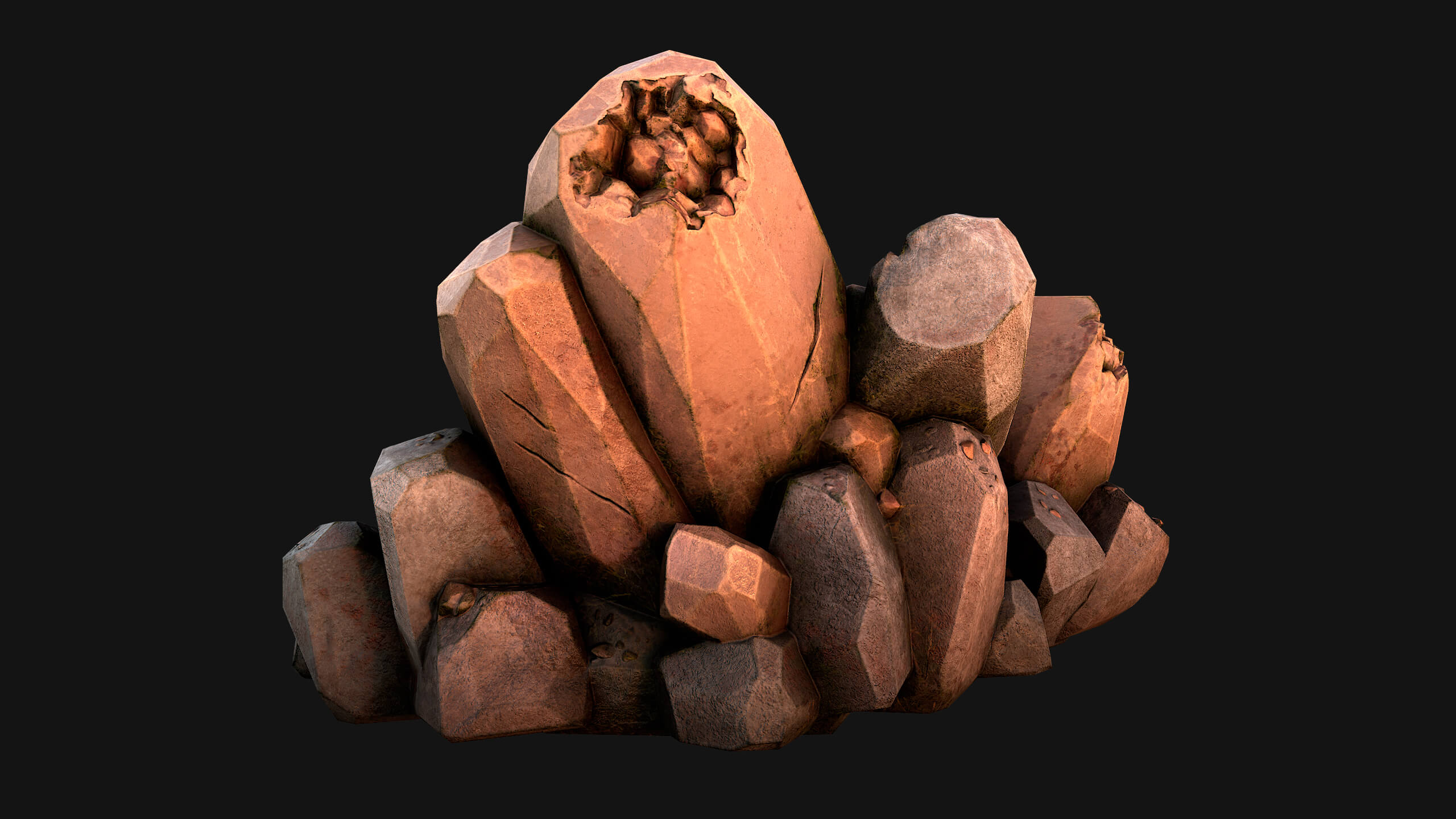 Copper Ore Metal Deposits for Mine - 3D Model by Dereza