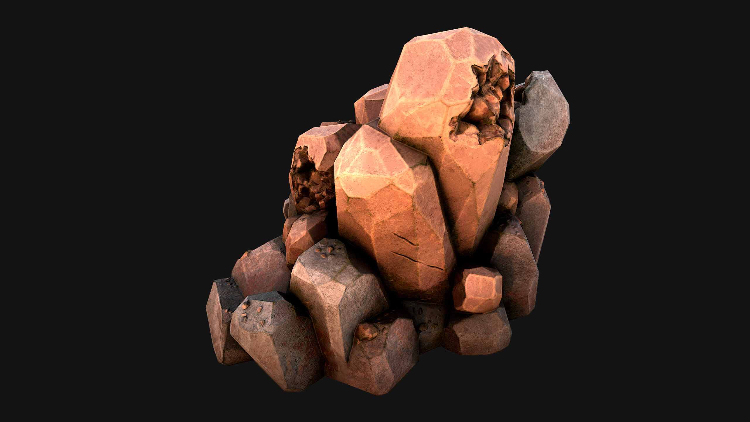 Copper Ore Metal Deposits for Mine - 3D Model by Dereza