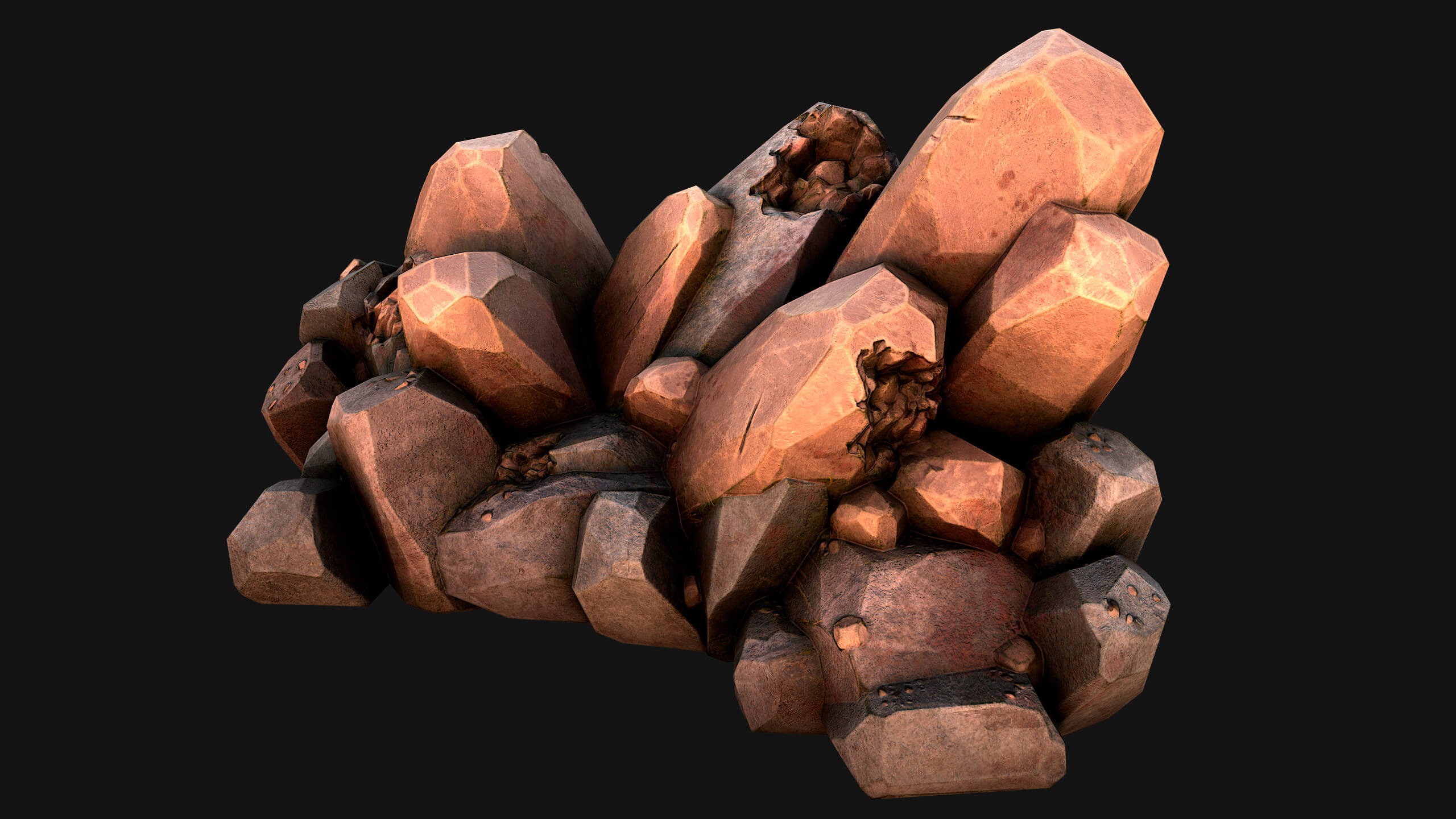 Copper Ore Metal Deposits for Mine - 3D Model by Dereza