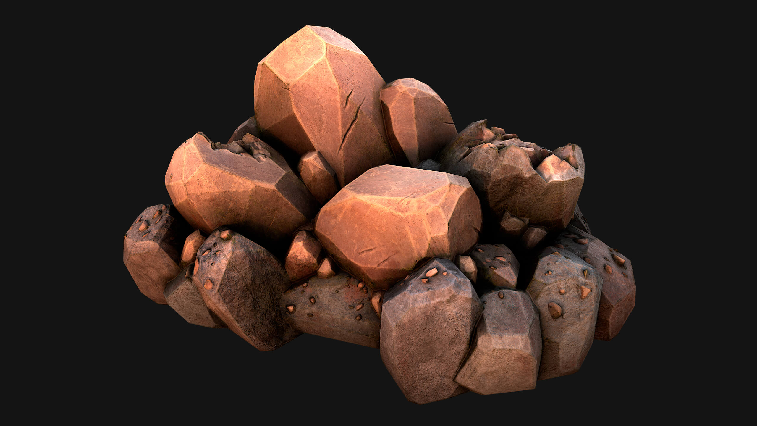 Copper Ore Metal Deposits for Mine - 3D Model by Dereza
