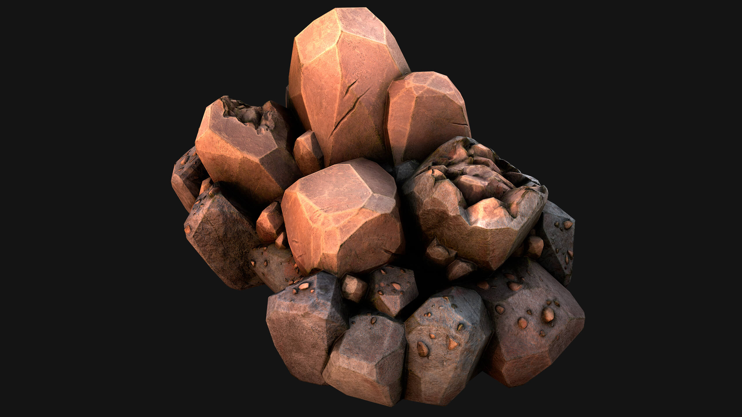 Copper Ore Metal Deposits for Mine - 3D Model by Dereza